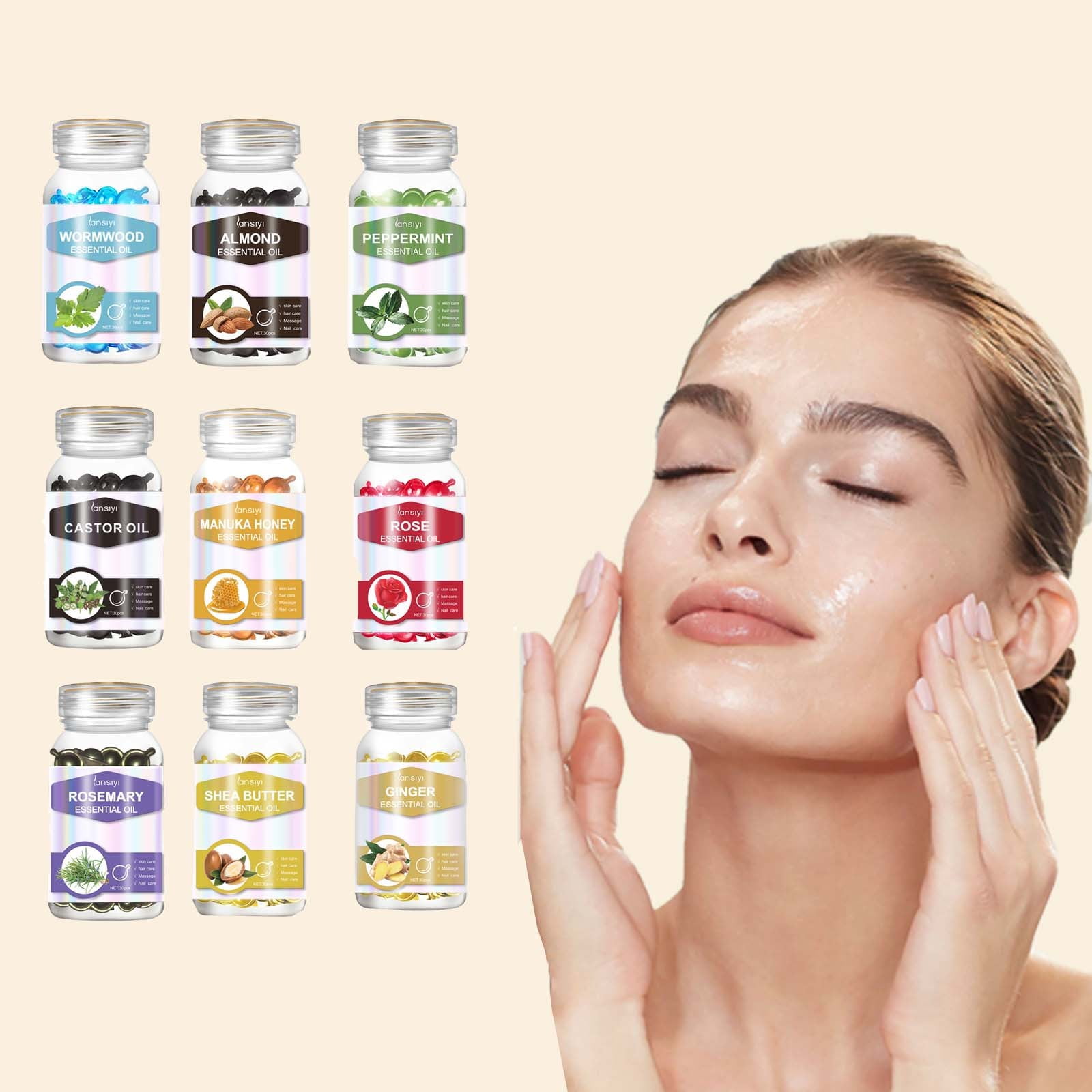 Hair Oil Capsules | 30 Pack | Frizz Control & Smoothing | Moisturizing ...