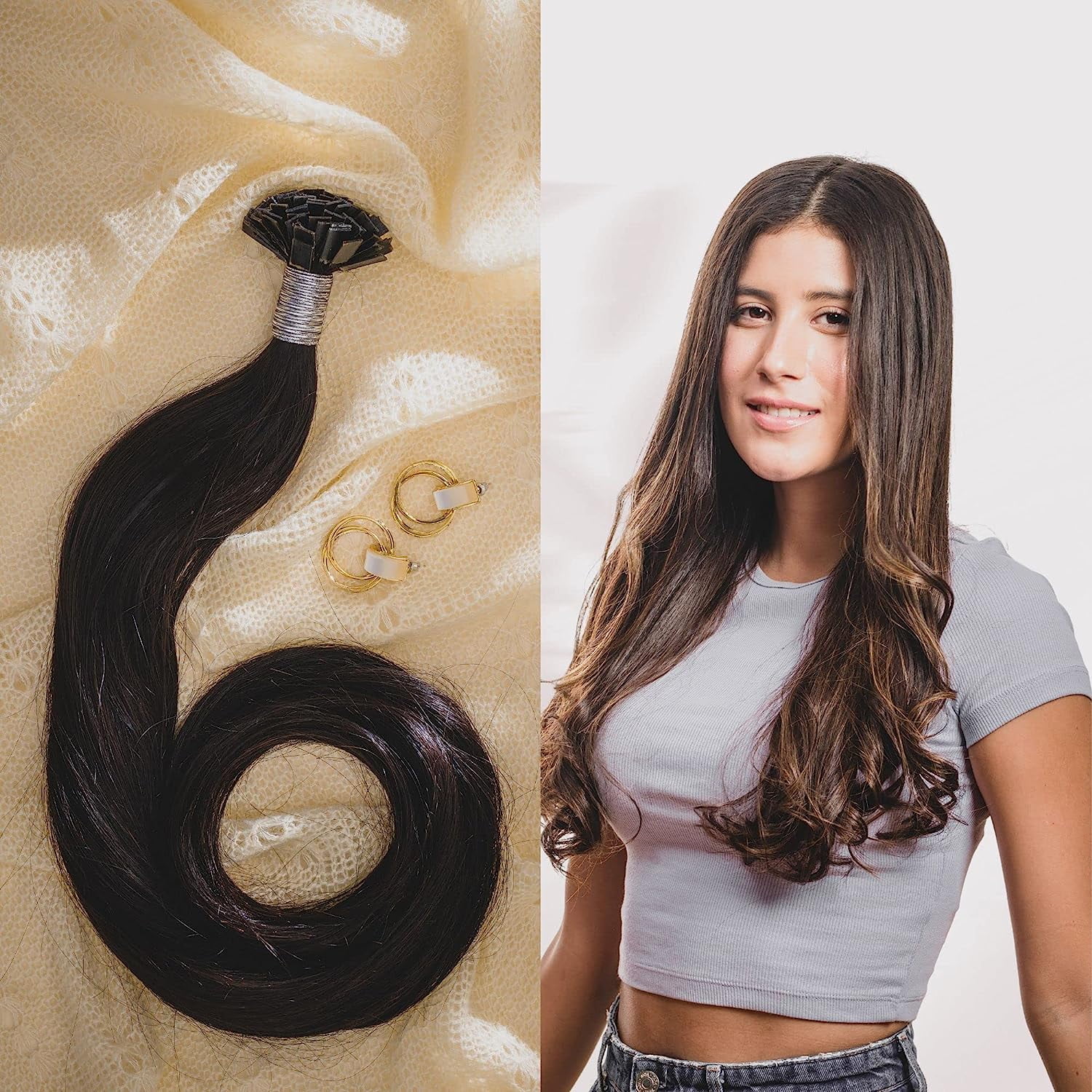 Hair Originals Flat-Tip 100% Original Permanent Hair Extensions - 100 ...