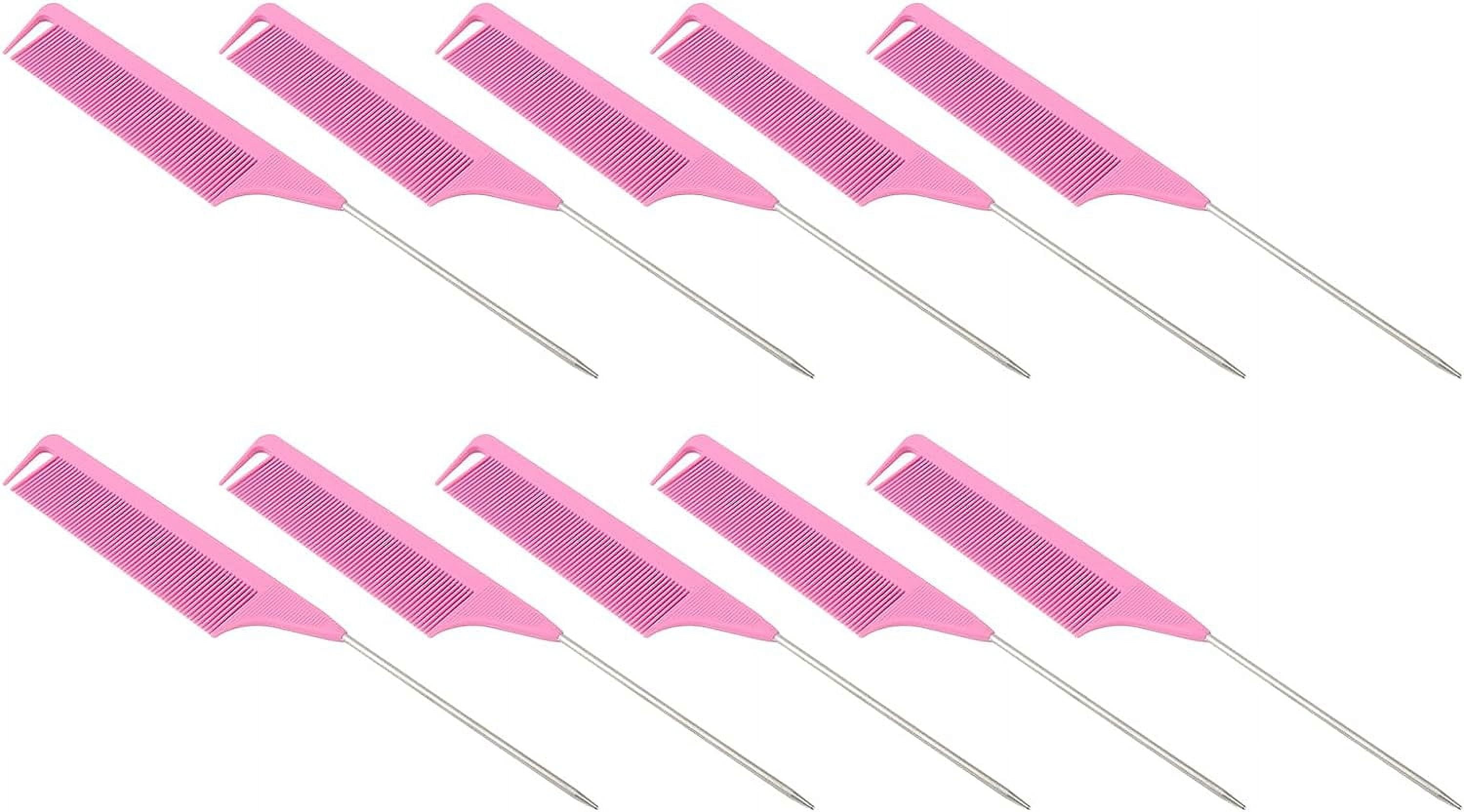 Hair Parting Combs, 10 Pieces Fine Tooth Heat Resistant Rat Tail Combs ...