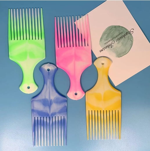 Hair Pick Comb, Fist Hair Picks for Afro Hair, Plastic 6.5 inch Afro ...