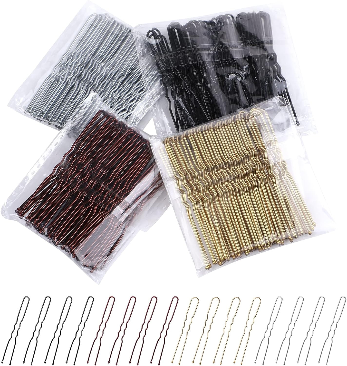 Hair Pins, 200 Pcs Bobby Pins 6cm U shape Hair Pins for Buns, Wavy ...