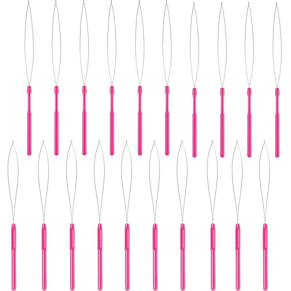 Hair Pull Through Tool,Pink Hair Extension Loop Needle,Hair Extension ...