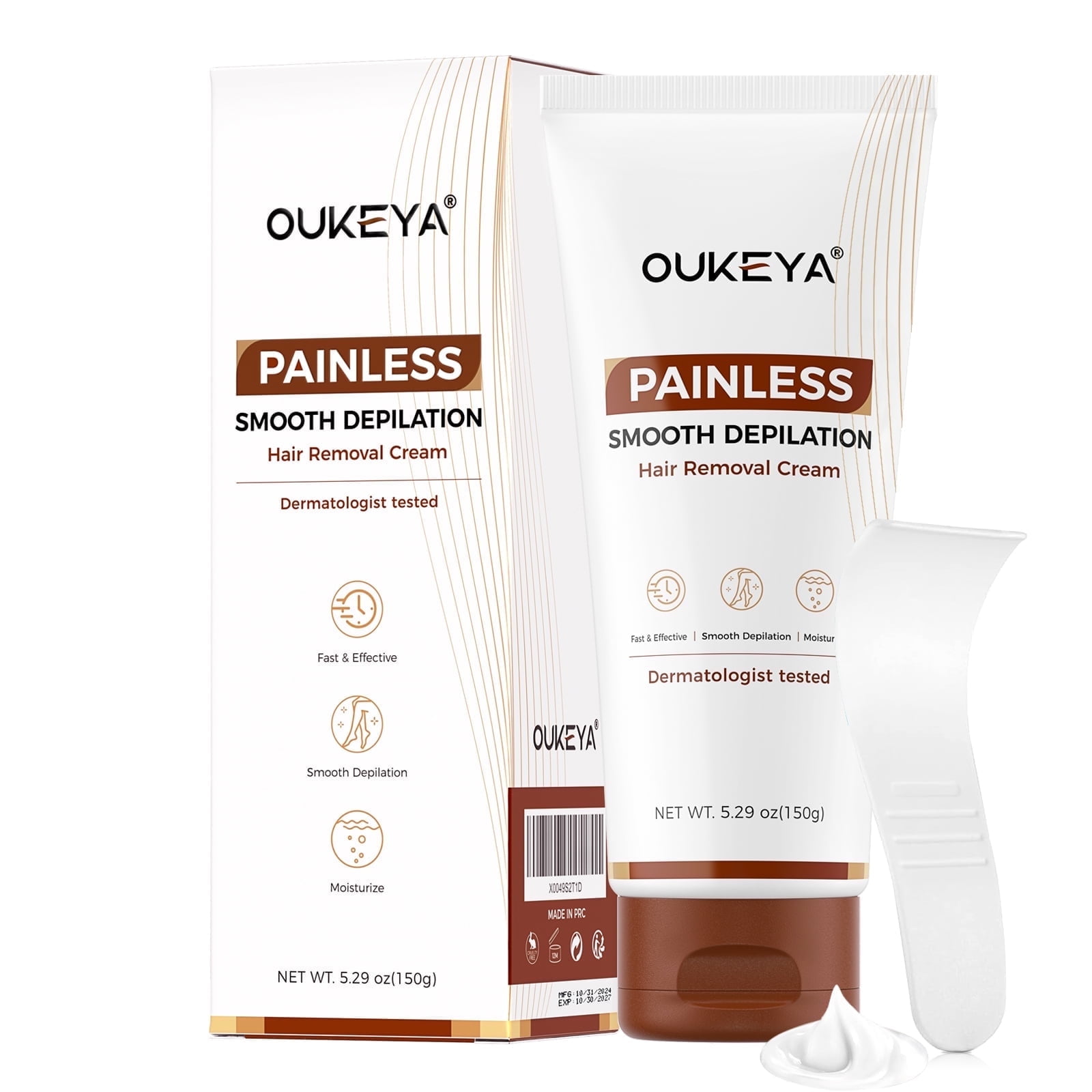 OUKEYA Hair Removal Cream for Women & Men Sensitive Skin, 5.29 oz ...