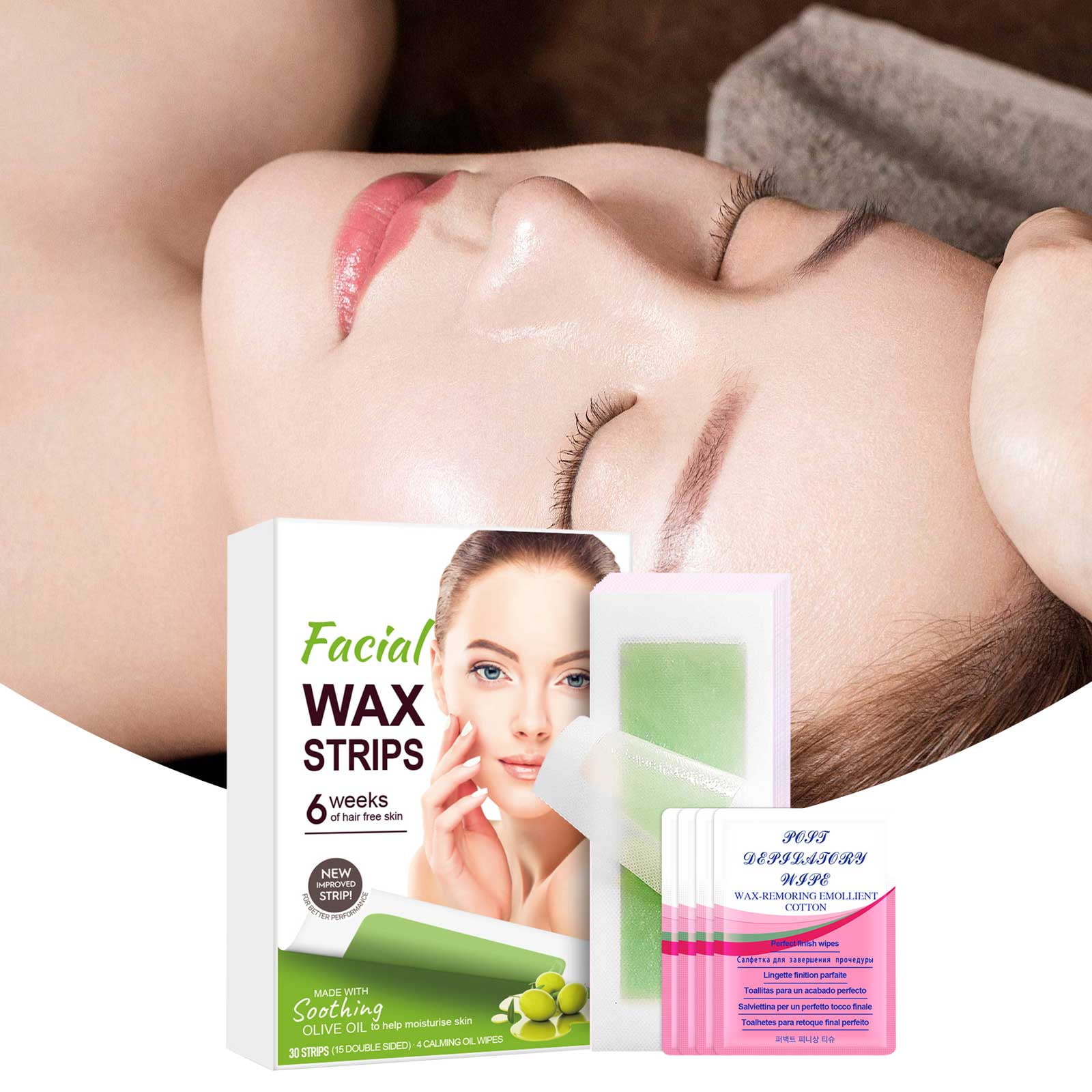 Hair Removal Easy Gel Wax Strips Body Legs for Skin Moisturising Shea ...