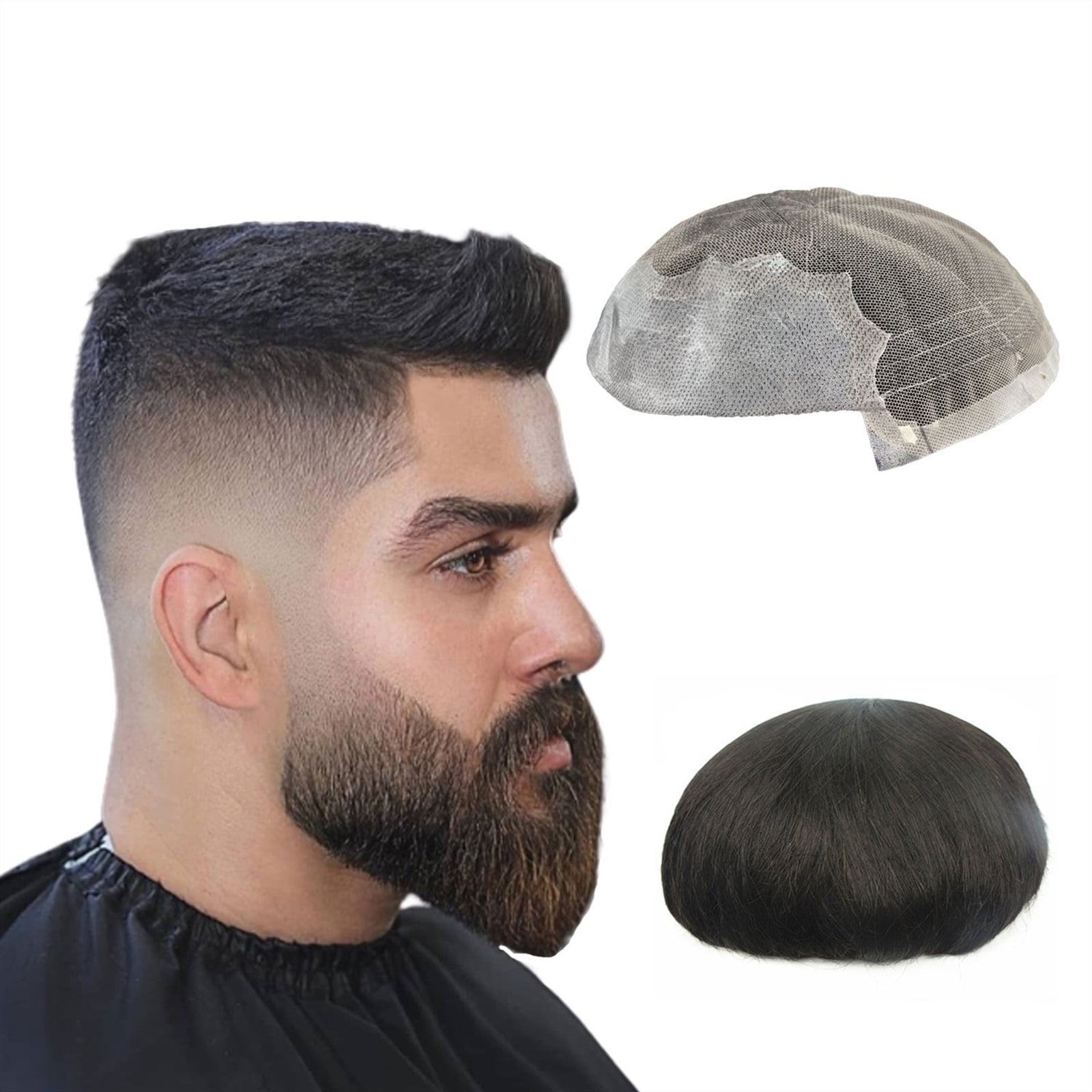 Hair Replacement System Toupee for Men Human Hair Prosthesis Hair Units ...
