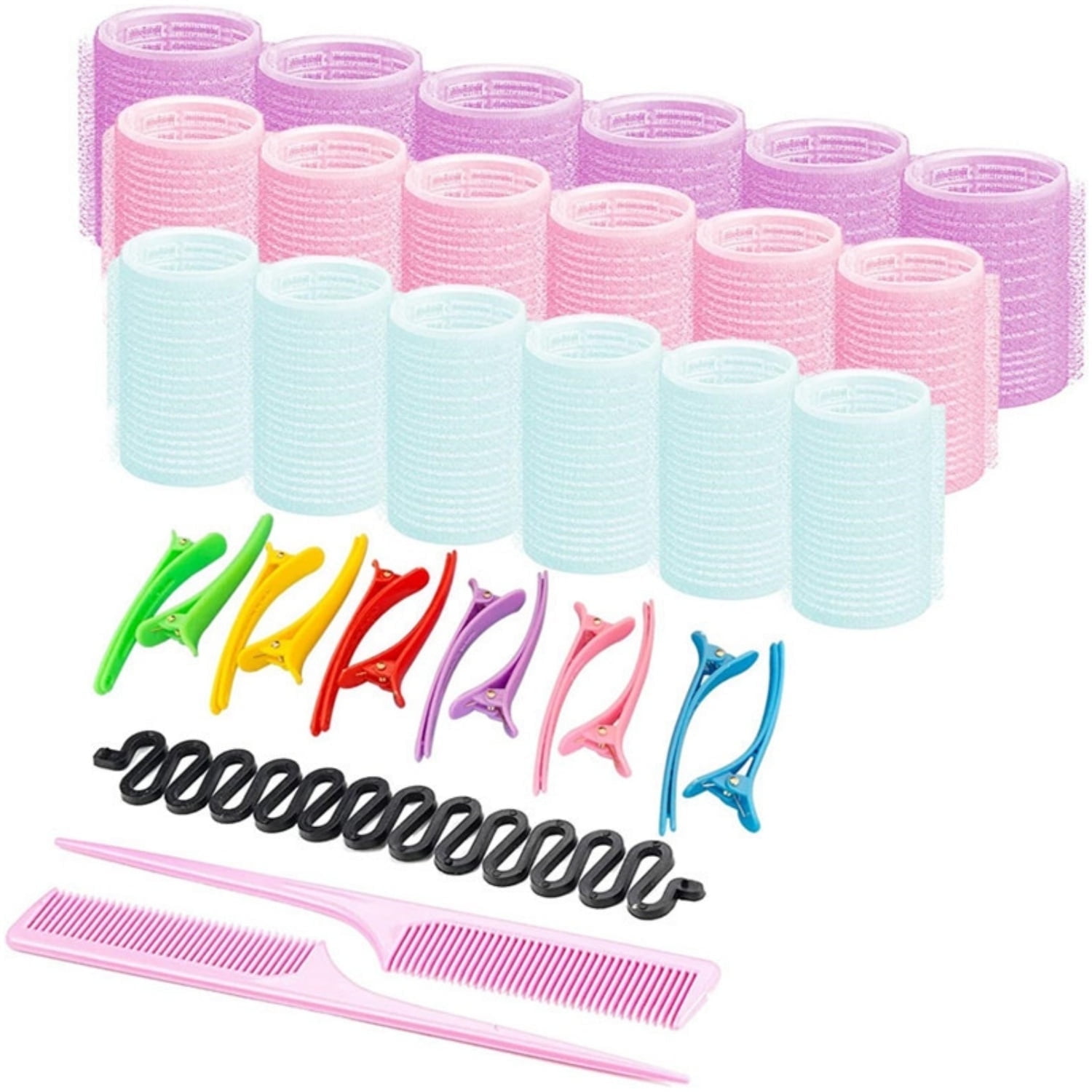 Hair Roller Set 33 Pcs Rollers Hair Curlers with 12 Roller Clips & 2 ...