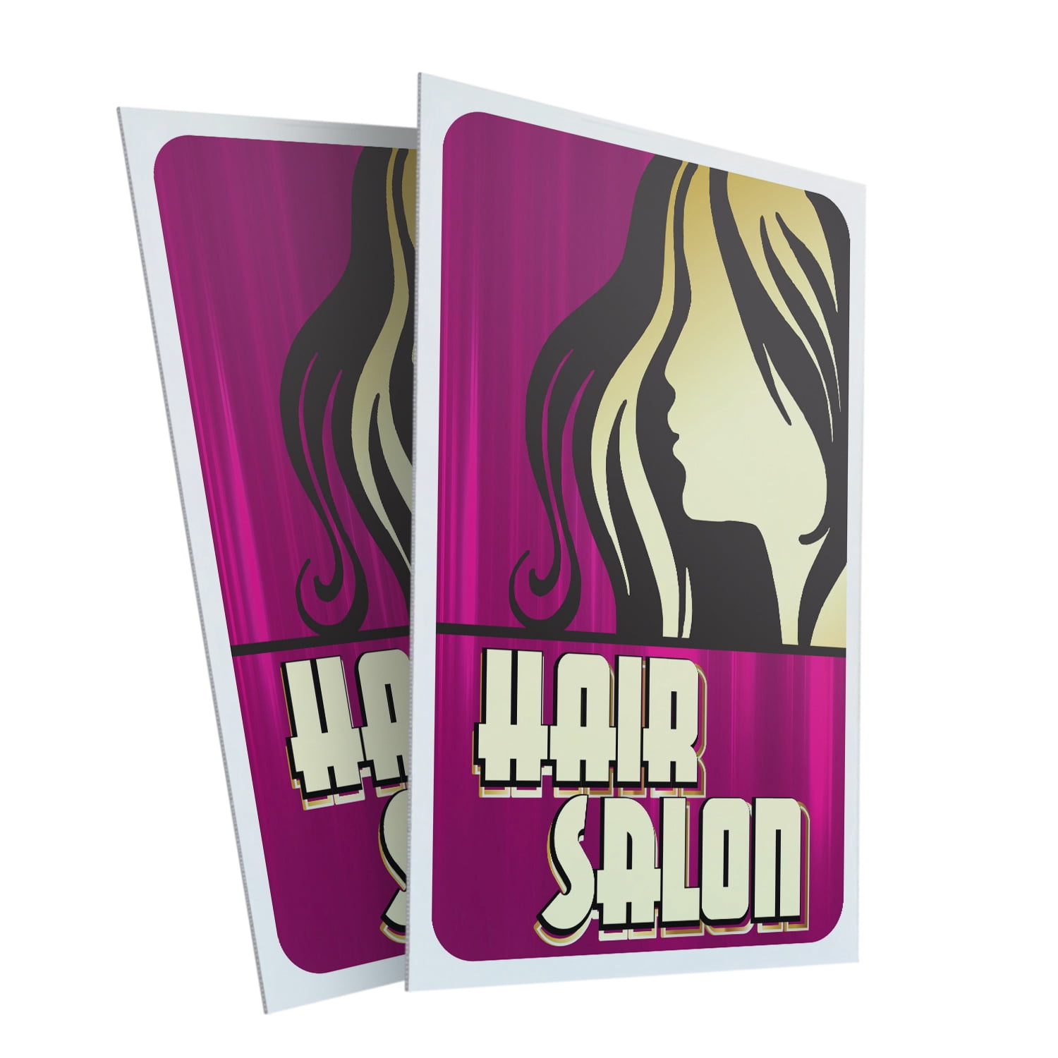 Hair Salon (2-PACK) 24" x 36" Plastic Signs | Sign Insert 4mm ...