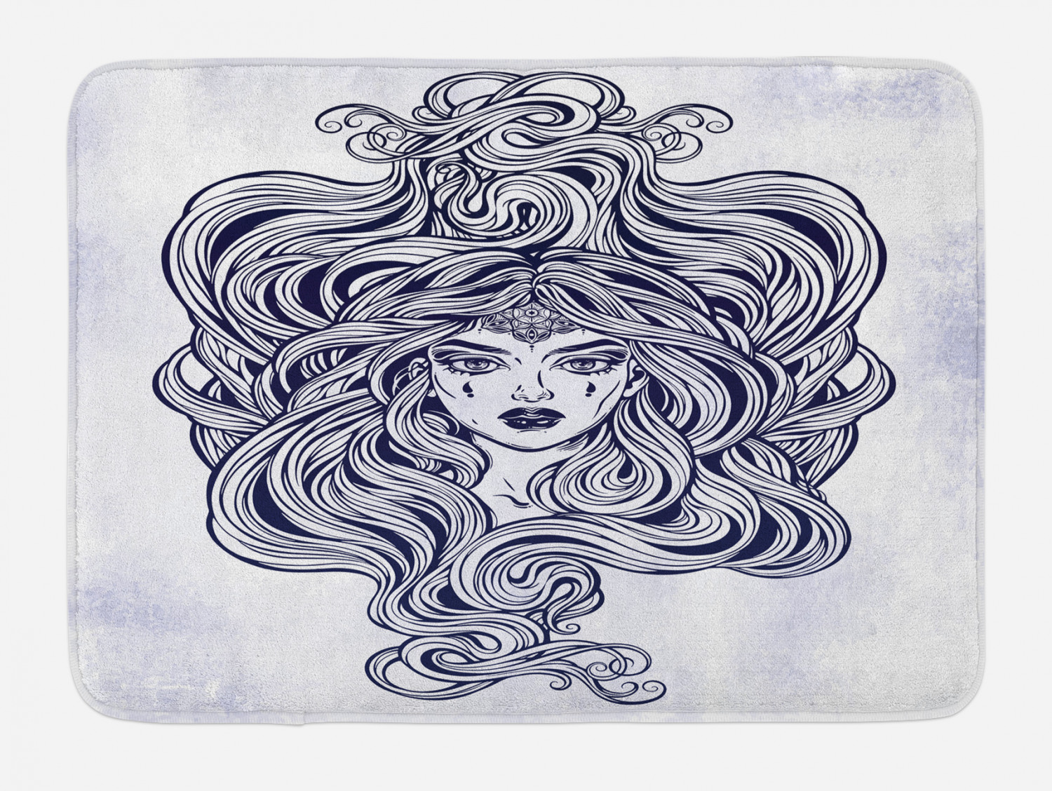 Hair Salon Bath Mat, Art Nouveau Style Mythological Medusa Hair ...