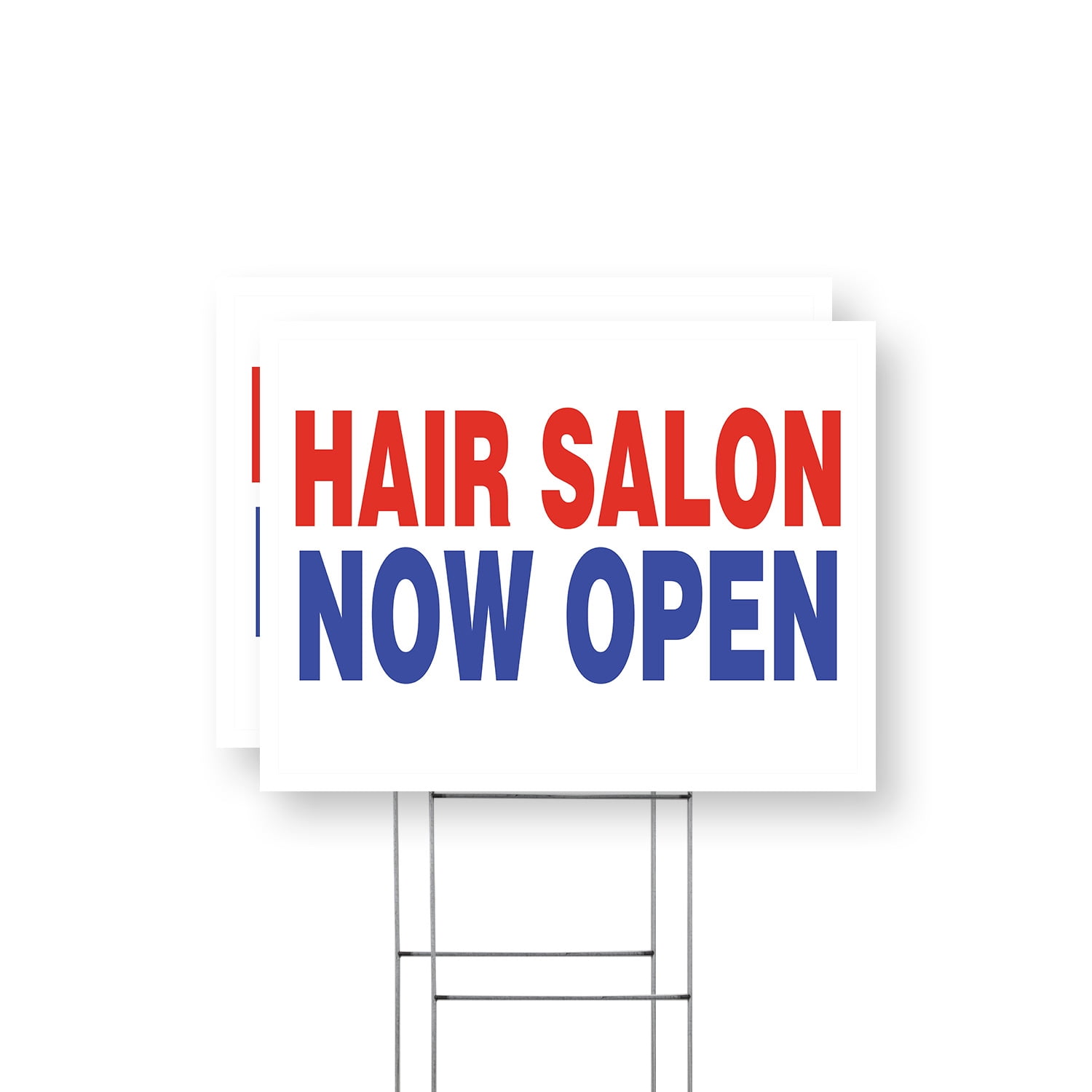 Hair Salon Now Open Yard Sign 2 Pack of 18 Inch x 24 Inch Single Sided ...