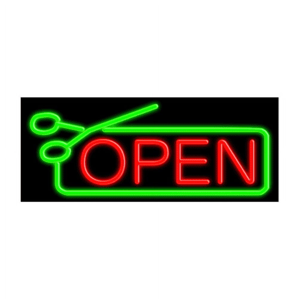 Hair Salon Open-Glass Neon Sign Made in USA - Walmart.com