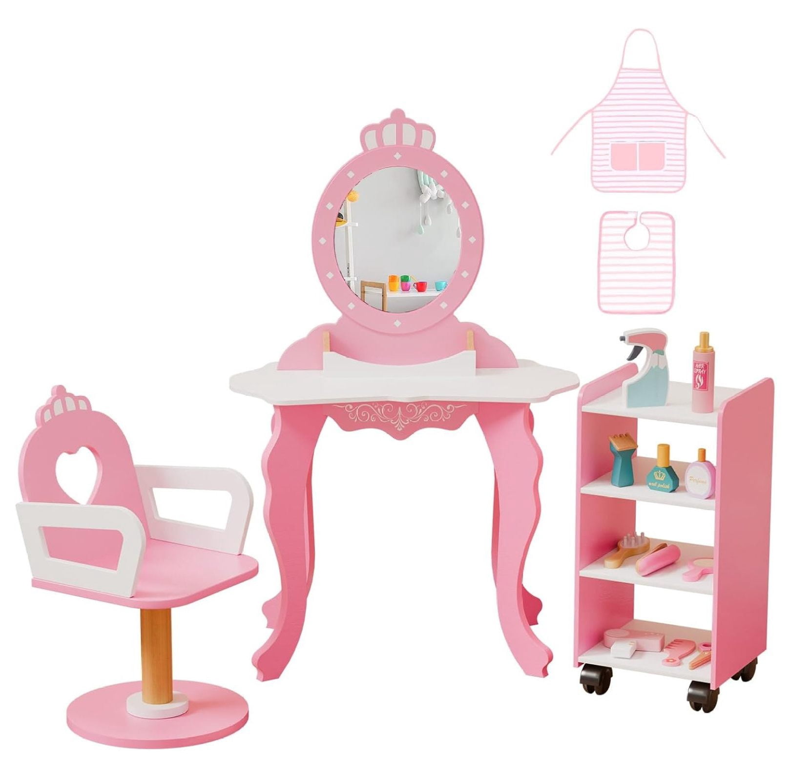Hair Salon Play Set for Kids, Pretend Play Salon with Hair Styling ...