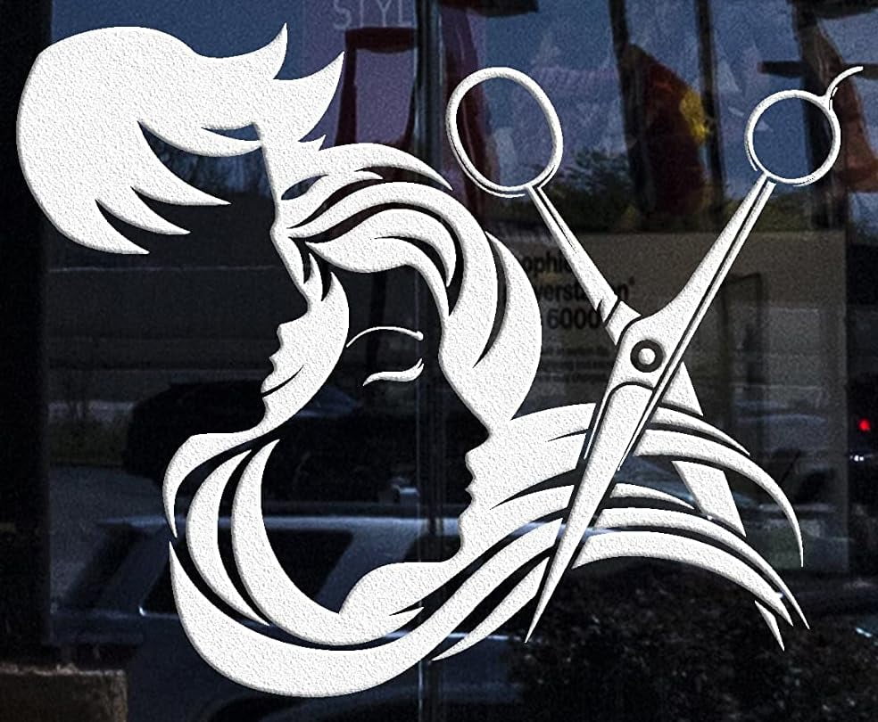 Hair Salon Sticker Beauty Salon Man Woman Barber Tools Stylist Hair ...