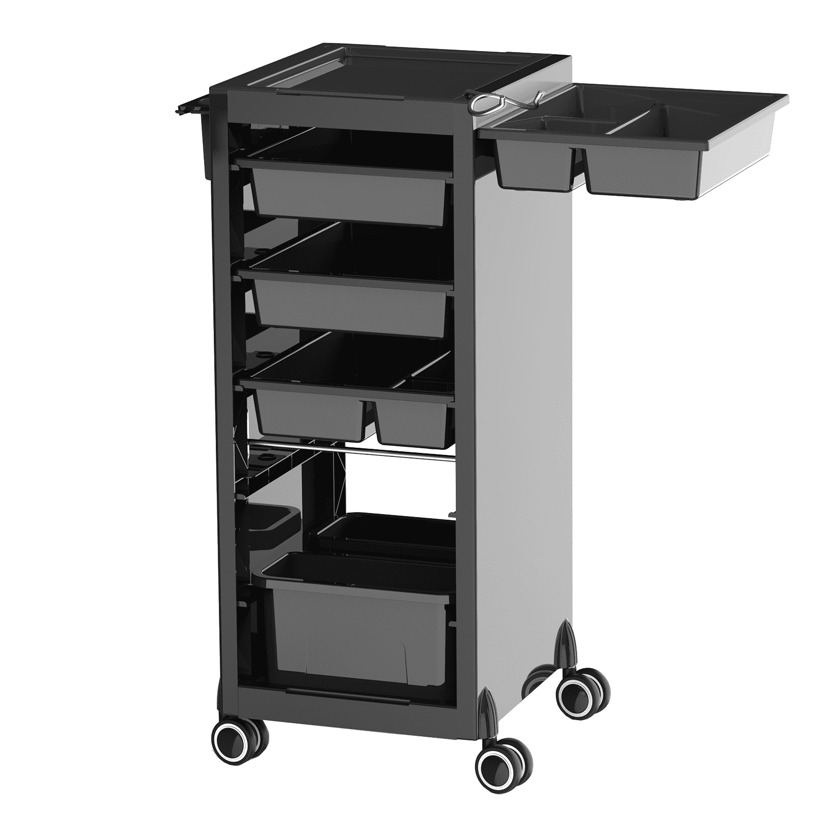 Hair Salon Trolley Cart with Wheels, Rolling Cart Tool Trolley with 6 ...