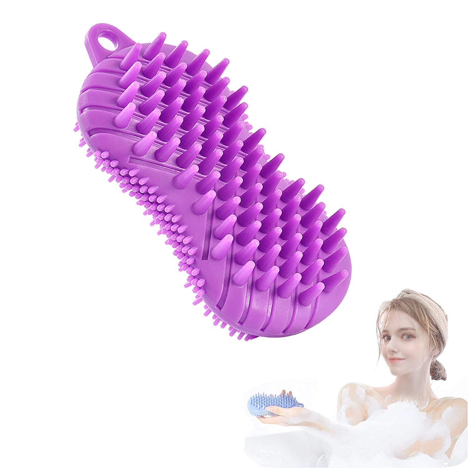 Hair Scalp Massager Integrated Design Silicone Shampoo Dandruff Shower ...