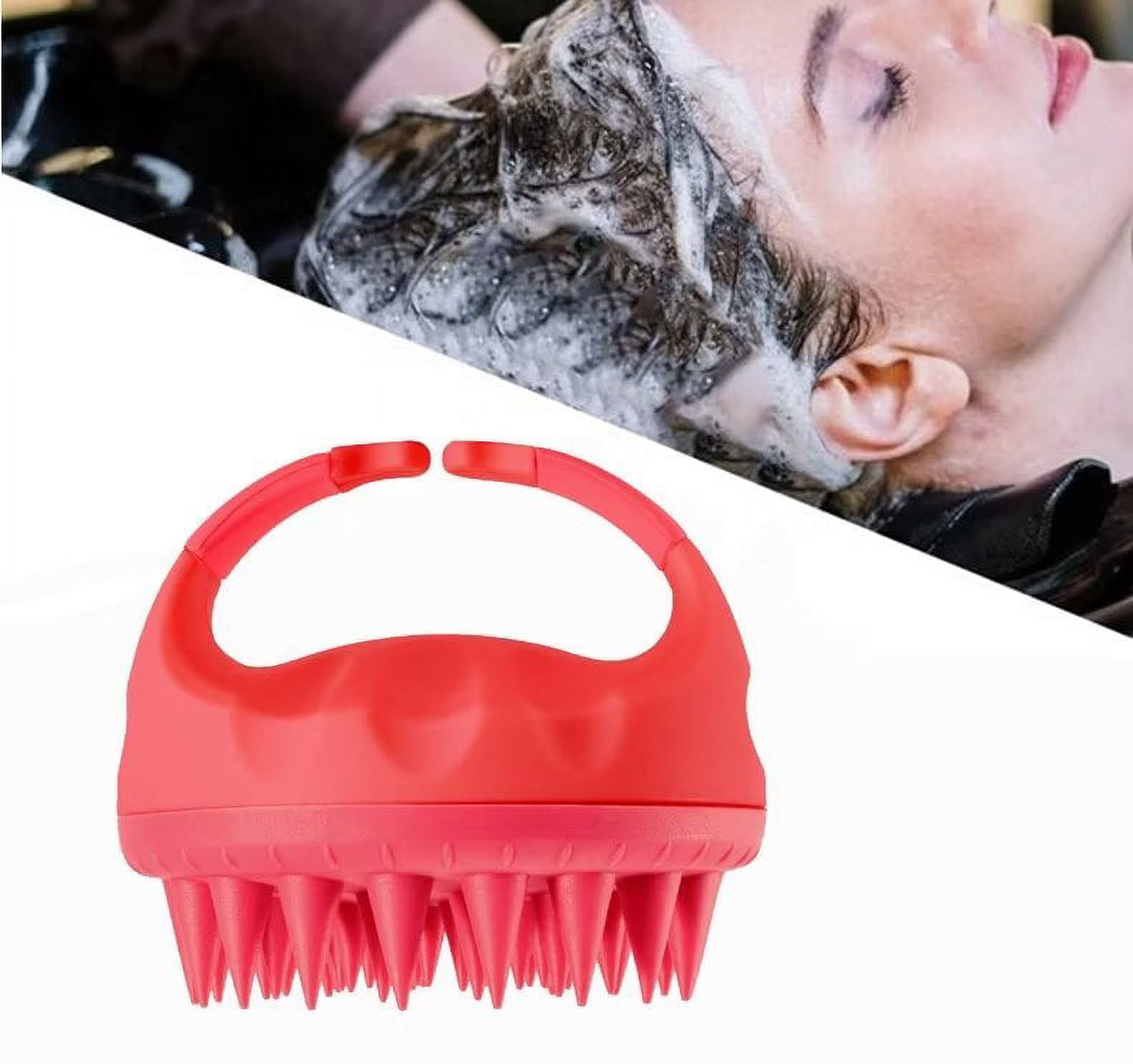 Hair Scalp Massager Shampoo Brush Silicone Head Washer Brush Handheld ...