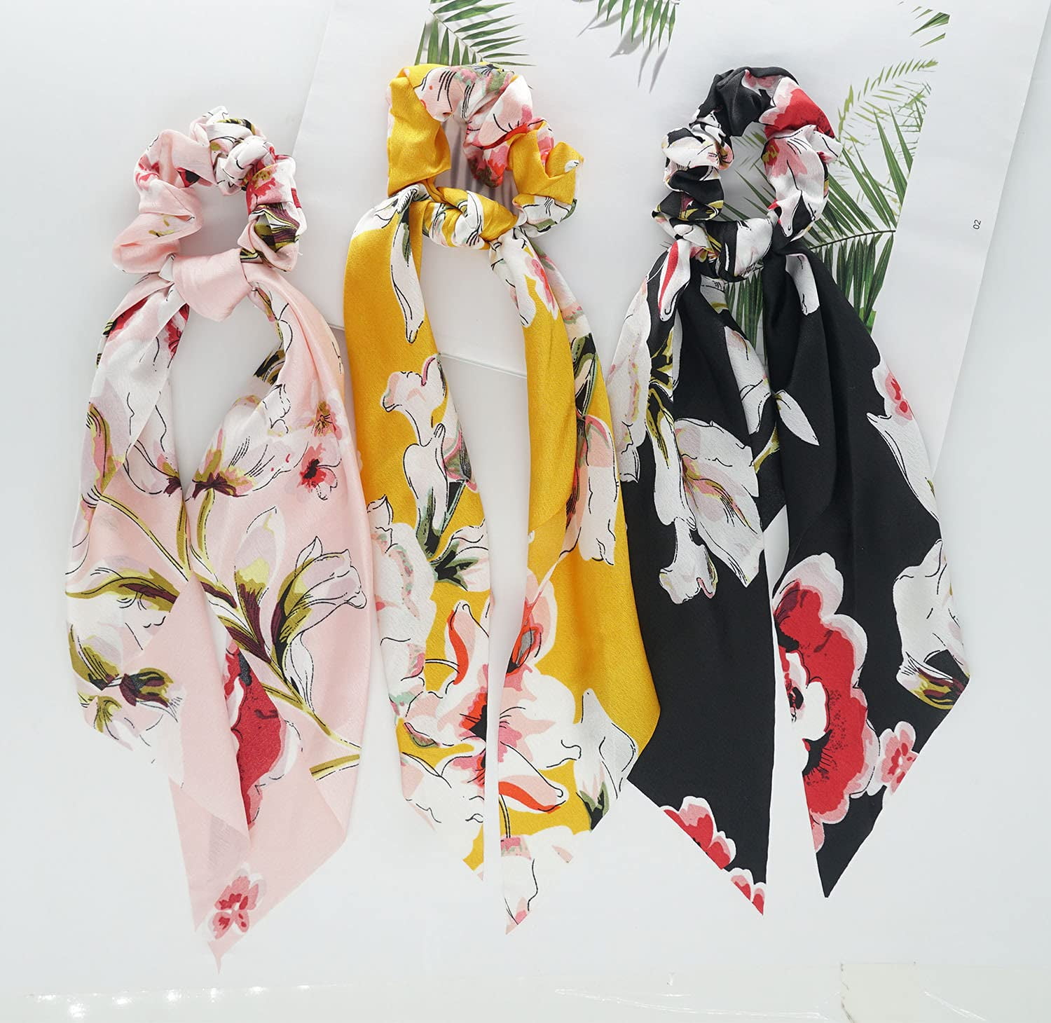 Hair Scarf Scrunchies Hair Ribbon Hair Ties Tails Knotted Long Bow Hair ...