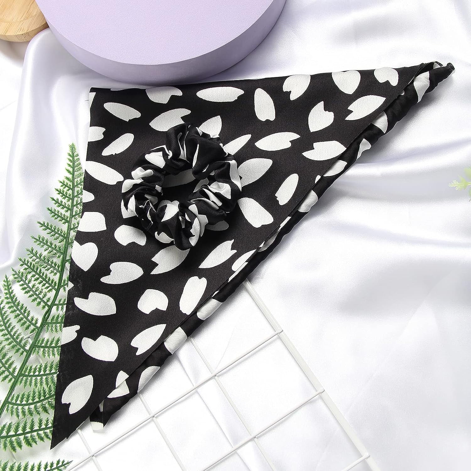 Hair Scarf Scrunchies for Women Plain Hair Bobbles Solid Color Fabric ...