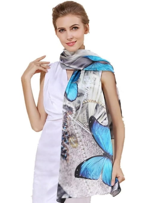 Women Silk Scarf - 100% Mulberry Silk Long Satin Scarves Fashion ...