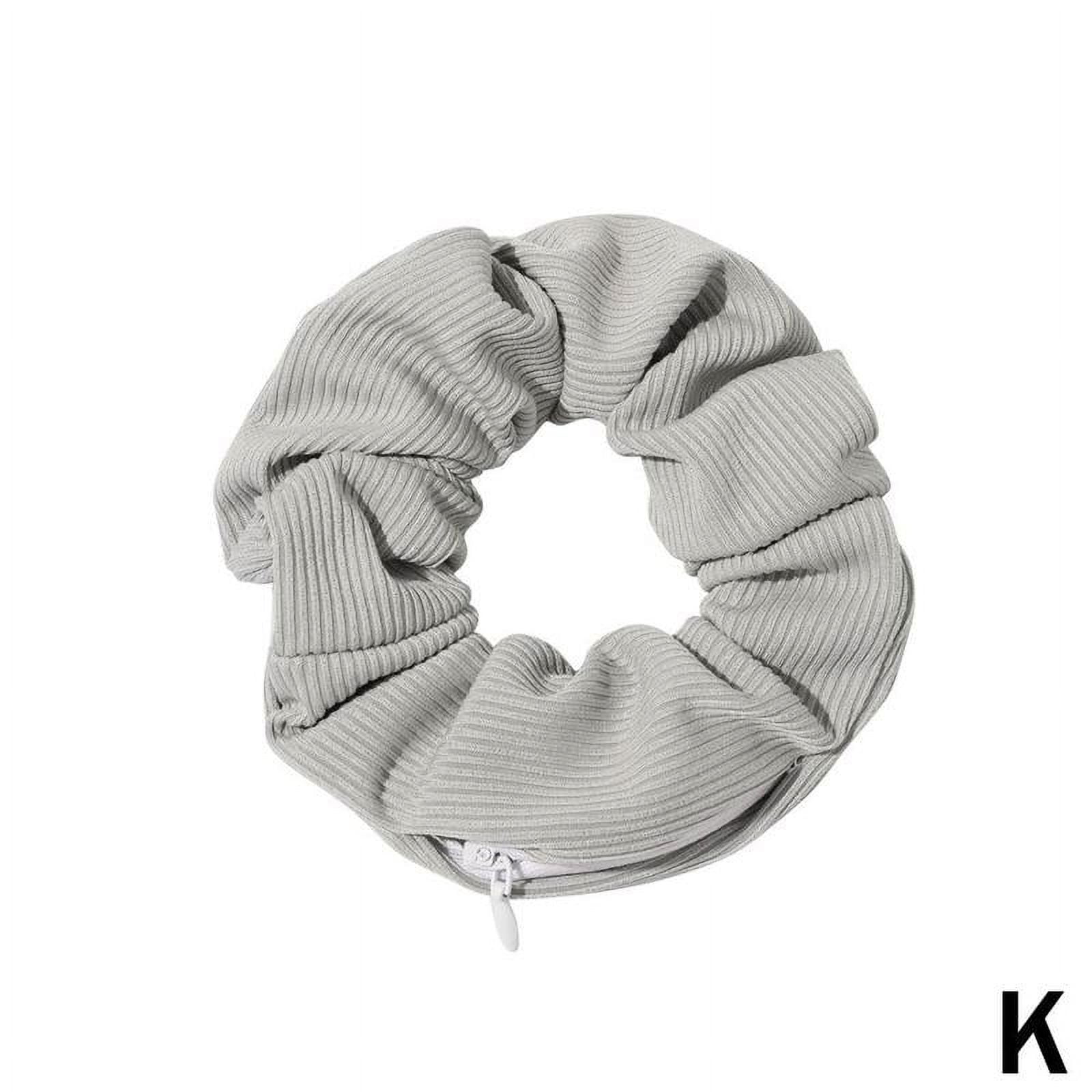 Hair Scrunchies With Zipper Hidden Pocket Storage Fabric Cloth Hair ...