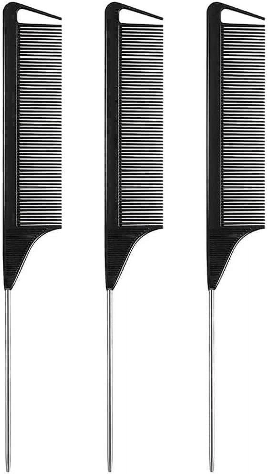 Hair Separation Combs Pintail Rats Tail Back Comb - Professional Black ...