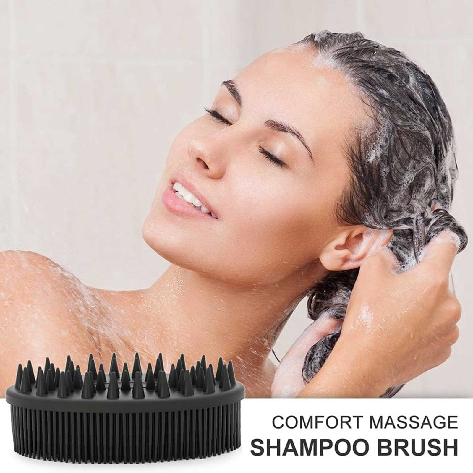 Hair Shampoo Massager Brush Silicone Body Scrubber For Men Women Kids ...