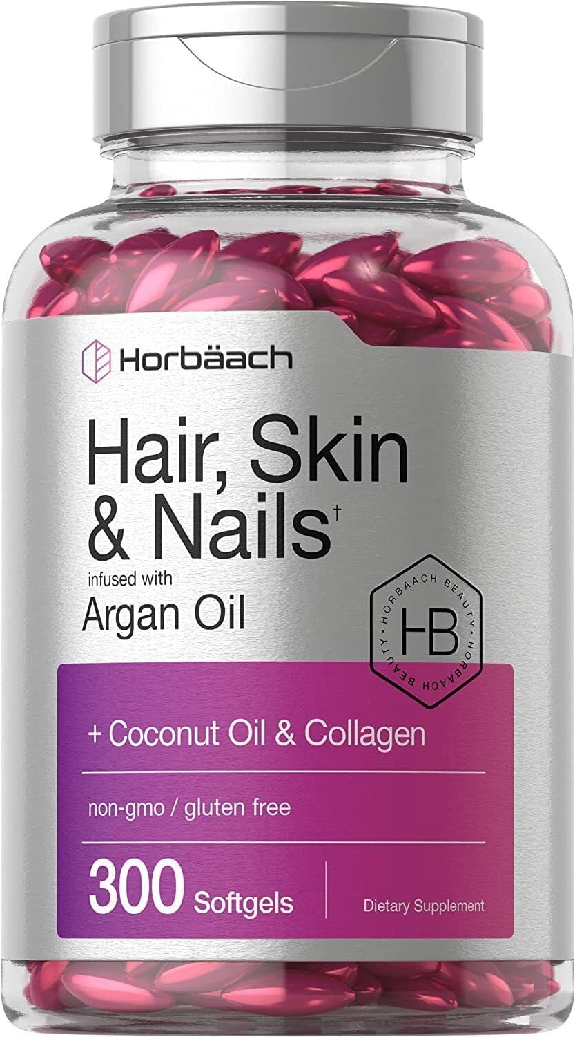 Horbaach Hair Skin & Nails Vitamin Supplement with Biotin, Collagen ...