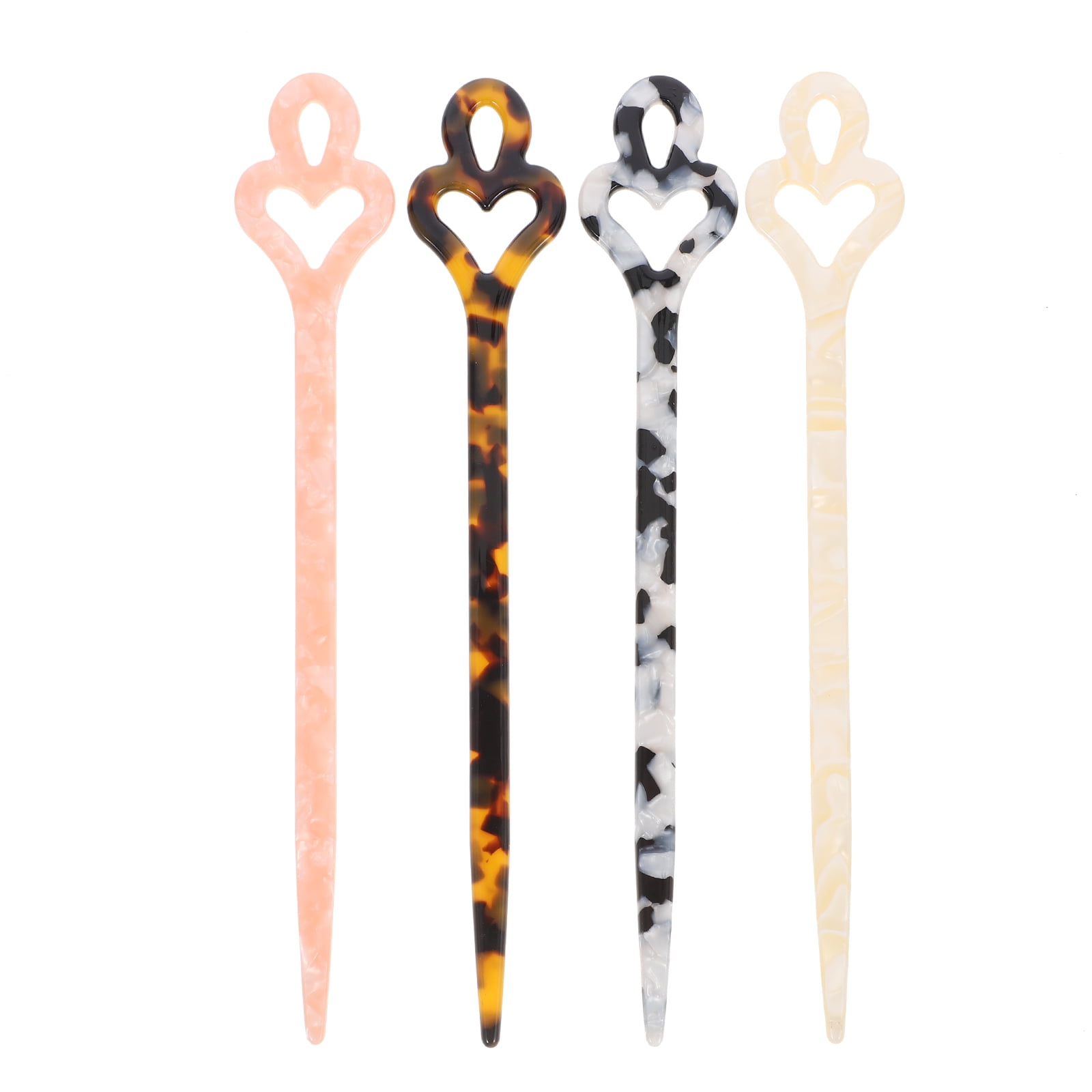 Hair Stick 4pcs Retro Hair Stick Hair Chopstick Hair Bun Holder Acetate ...