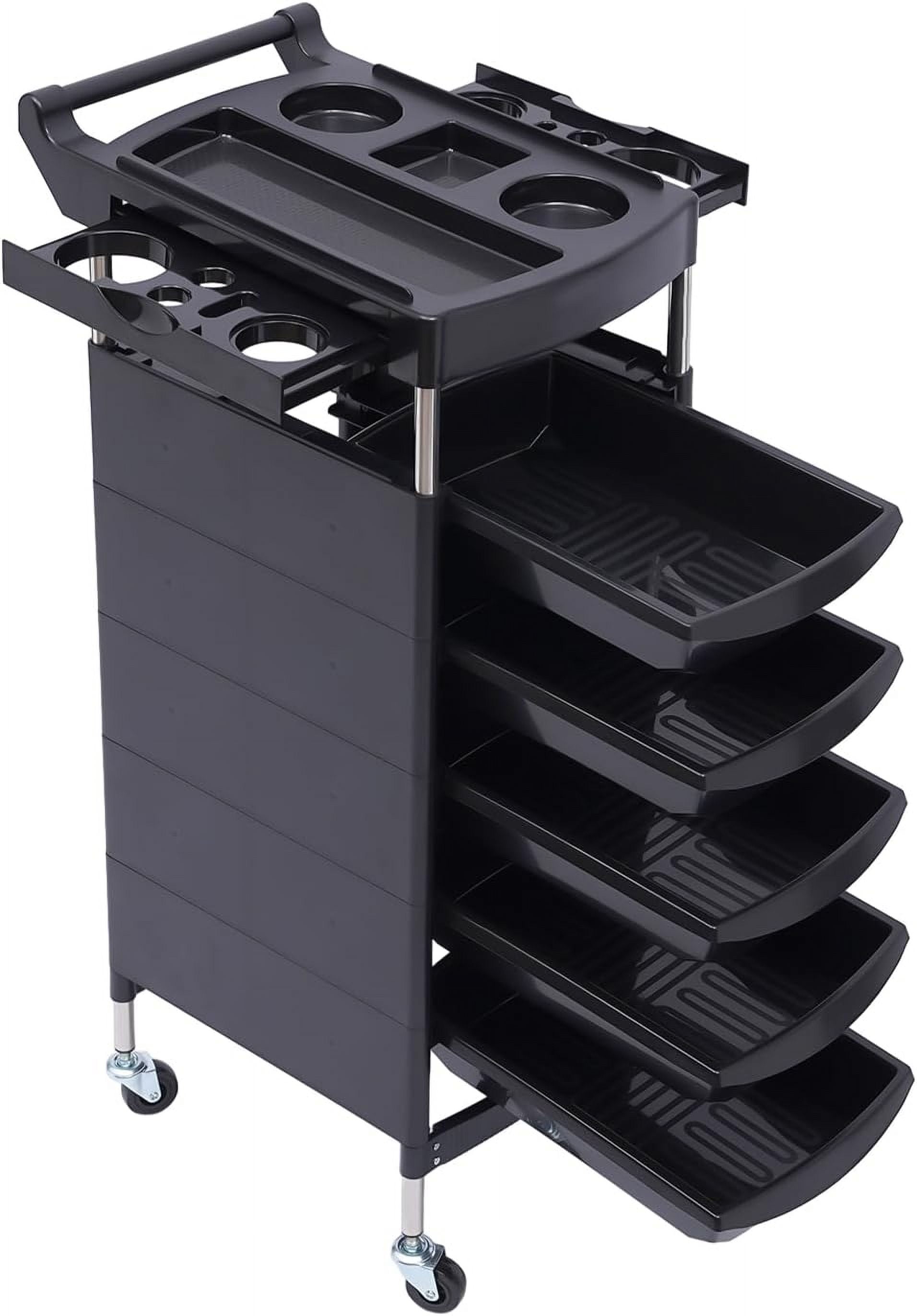 Hair Storage Tool, 6-Layer Salon Cart with Wheels, Each Drawer Load ...