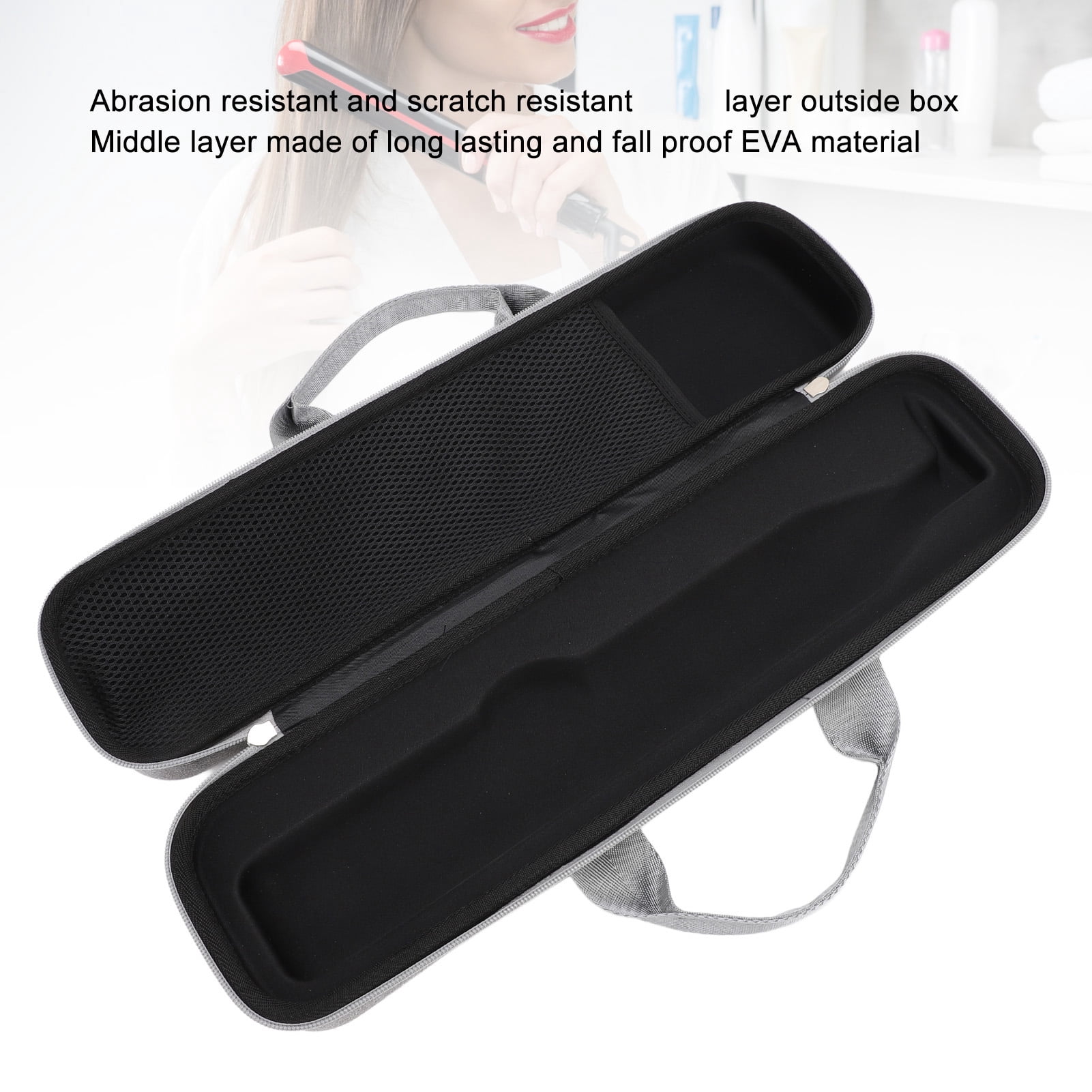 Hair Straightener Carry Case, Portable Hard Shell Design, Fits Standard ...