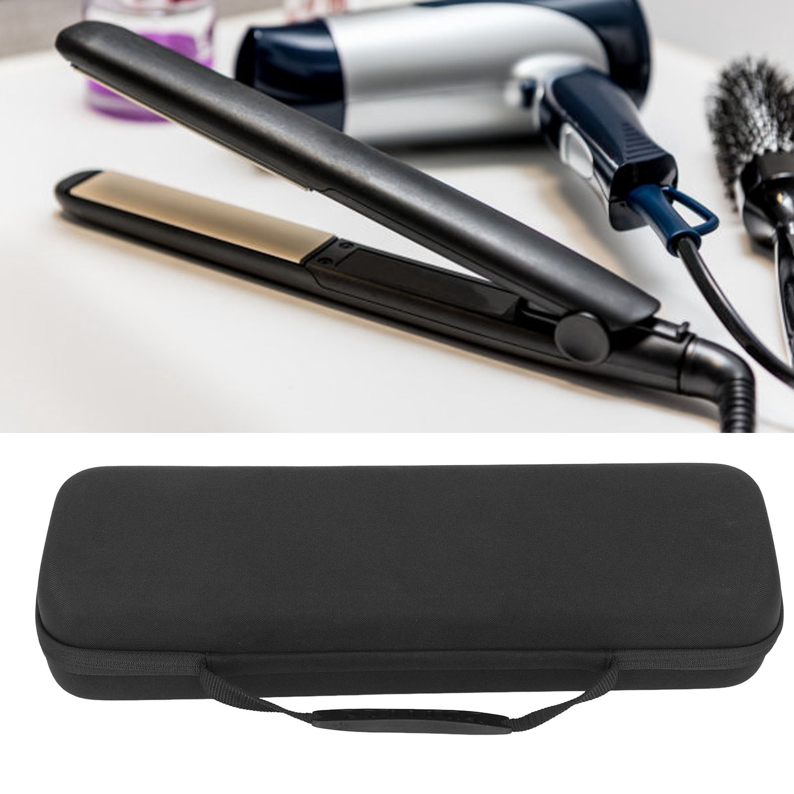 Hair Straightener Carrying Case, Internal Groove Design Portable Double ...