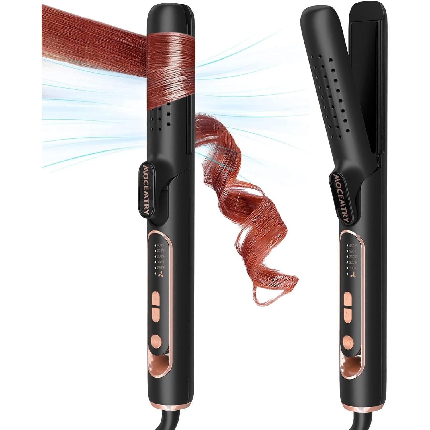 Hair Straightener and Curler 2 in 1 with Ionic Airflow, CSHF Ceramic Flat Iron Curling Iron ...