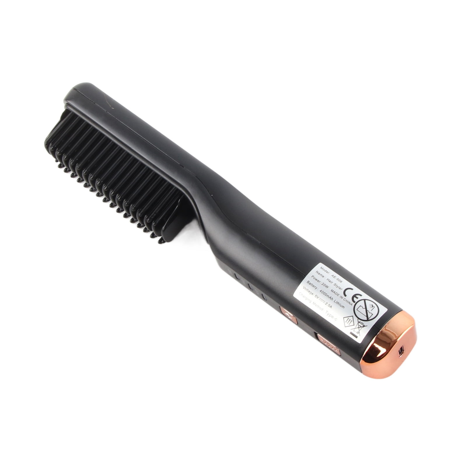 Hair Straightening Brush Electric Heating Hot Comb, Cordless USB ...