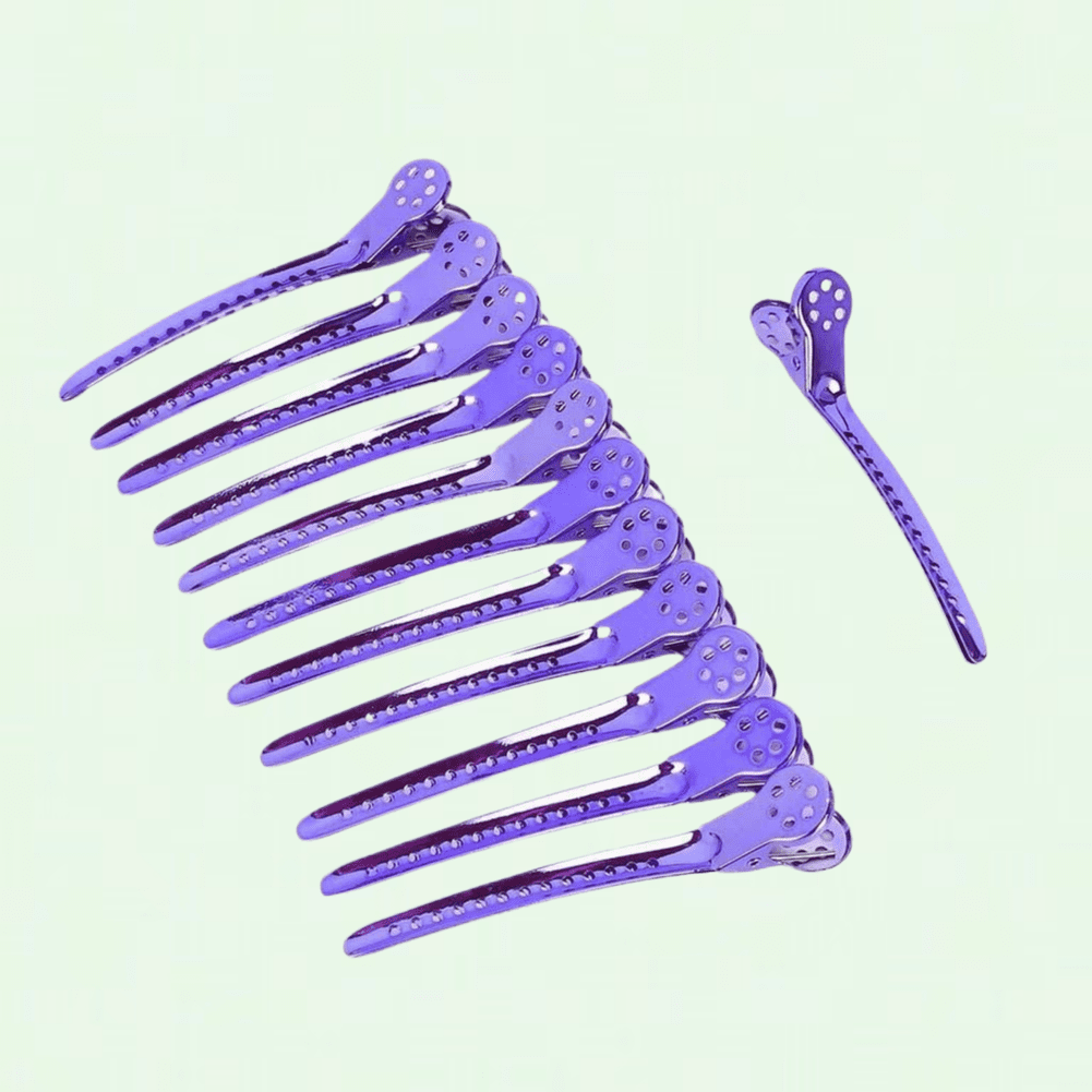 Hair Styling Clips Set of 12, Steel Alligator Hairdressing Pins, Salon ...