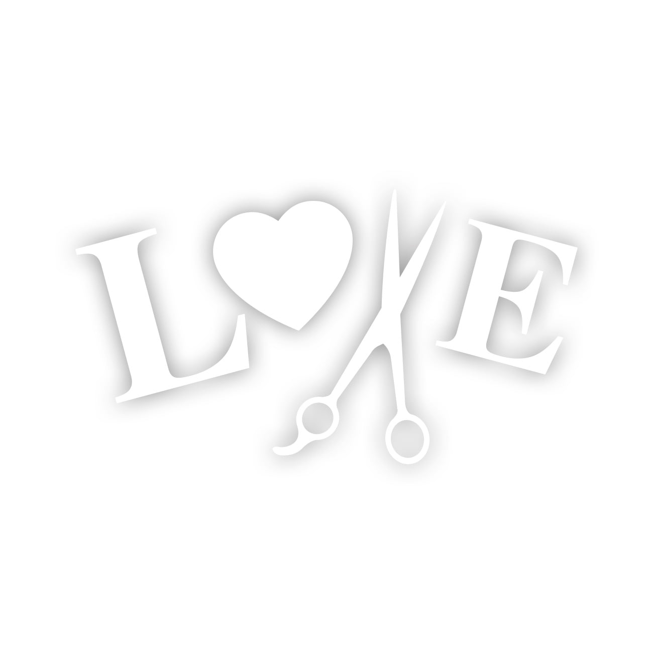 Hair Stylist Love Heart Sticker Decal Die Cut - Self Adhesive Vinyl ...