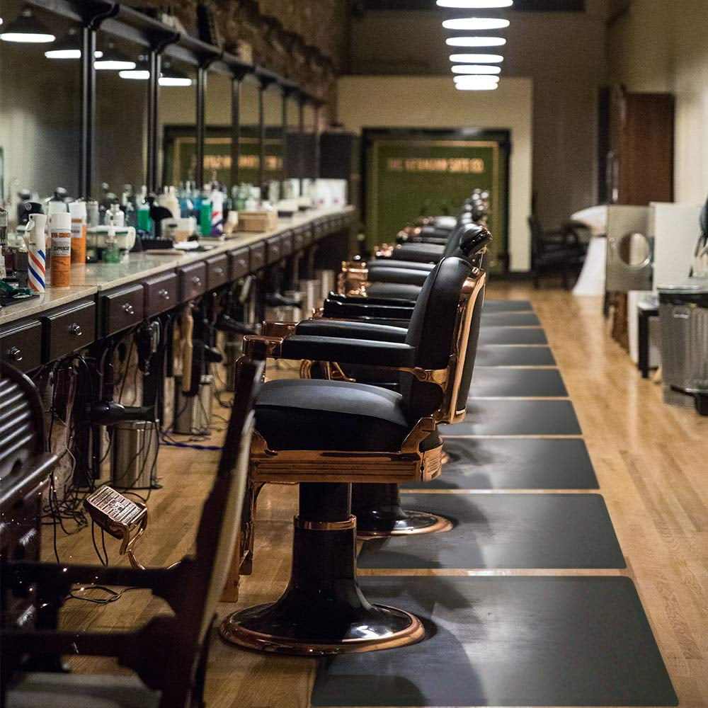 Hair Stylist Salon Mats 3'x5' Barber Shop Floor Chair Mat - Black ...