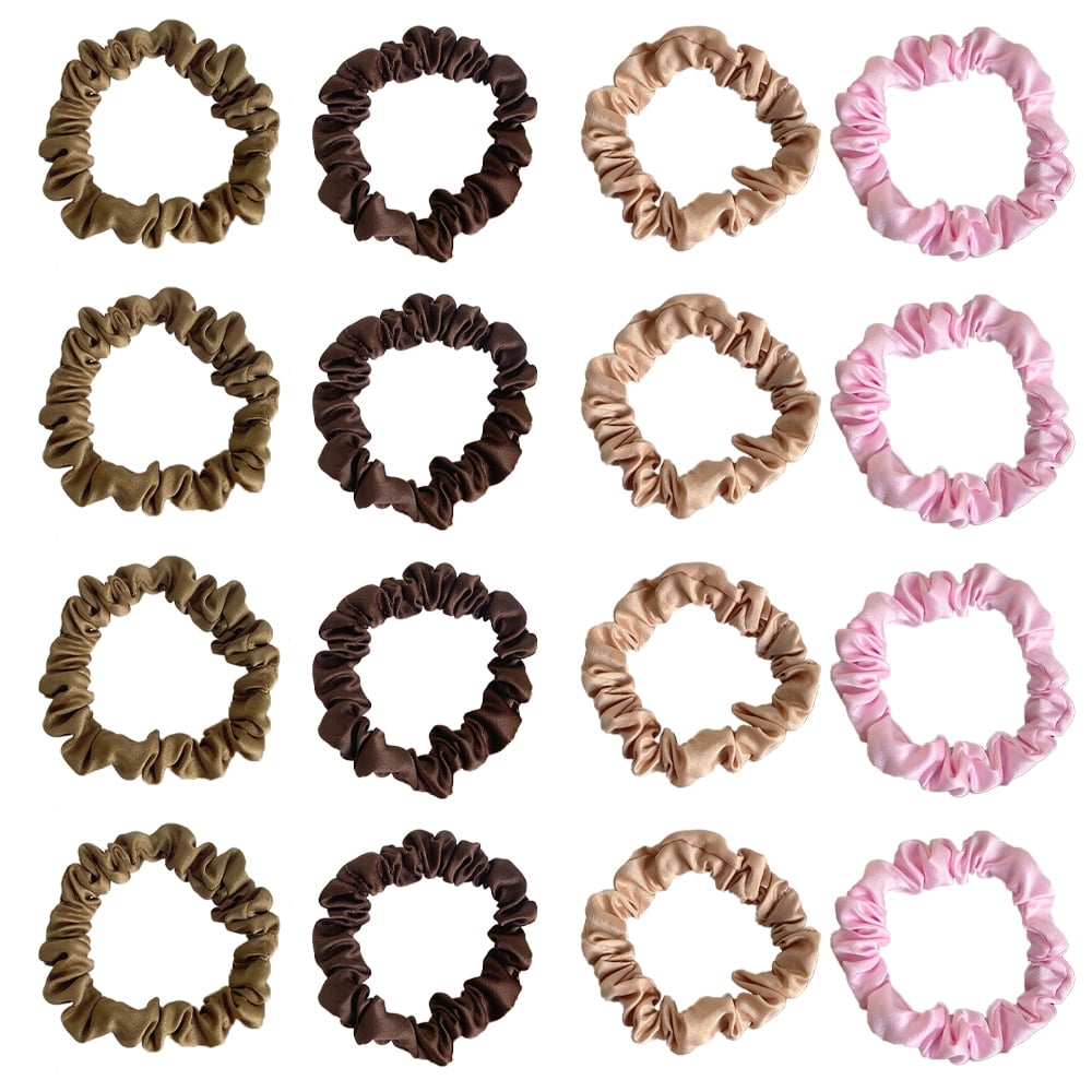 Hair Ties Silk Satin Scrunchies - Thin Elestics Ponytail Holder Hair ...