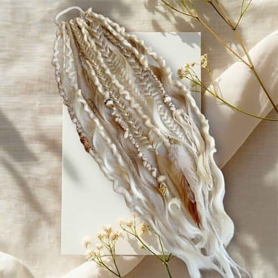 Hair Tinsel Pre stretched Braiding Hair Elastic Dread Ponytail Boho ...