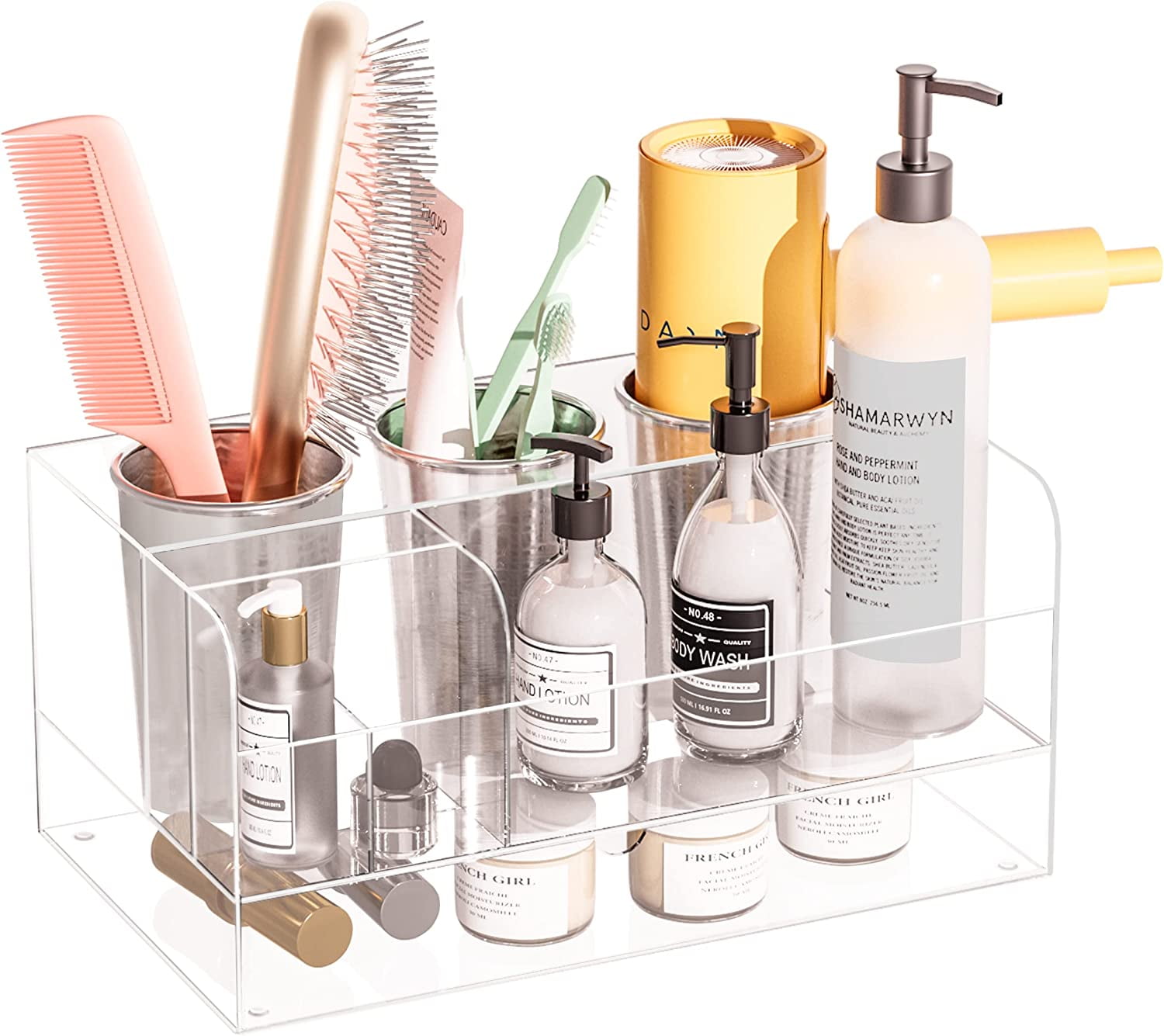 Organized Hair Tool Holder with Drawer, Clear Acrylic for Bathroom ...