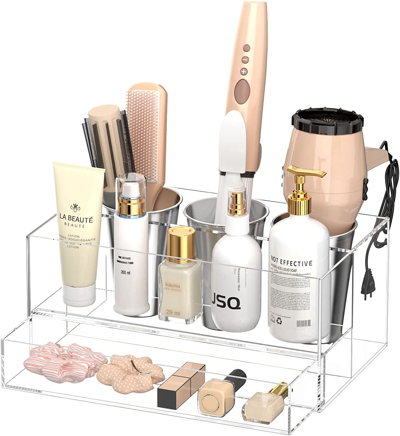Hair Tool Organizer, Clear Acrylic Hair Dryer and Styling Organizer ...