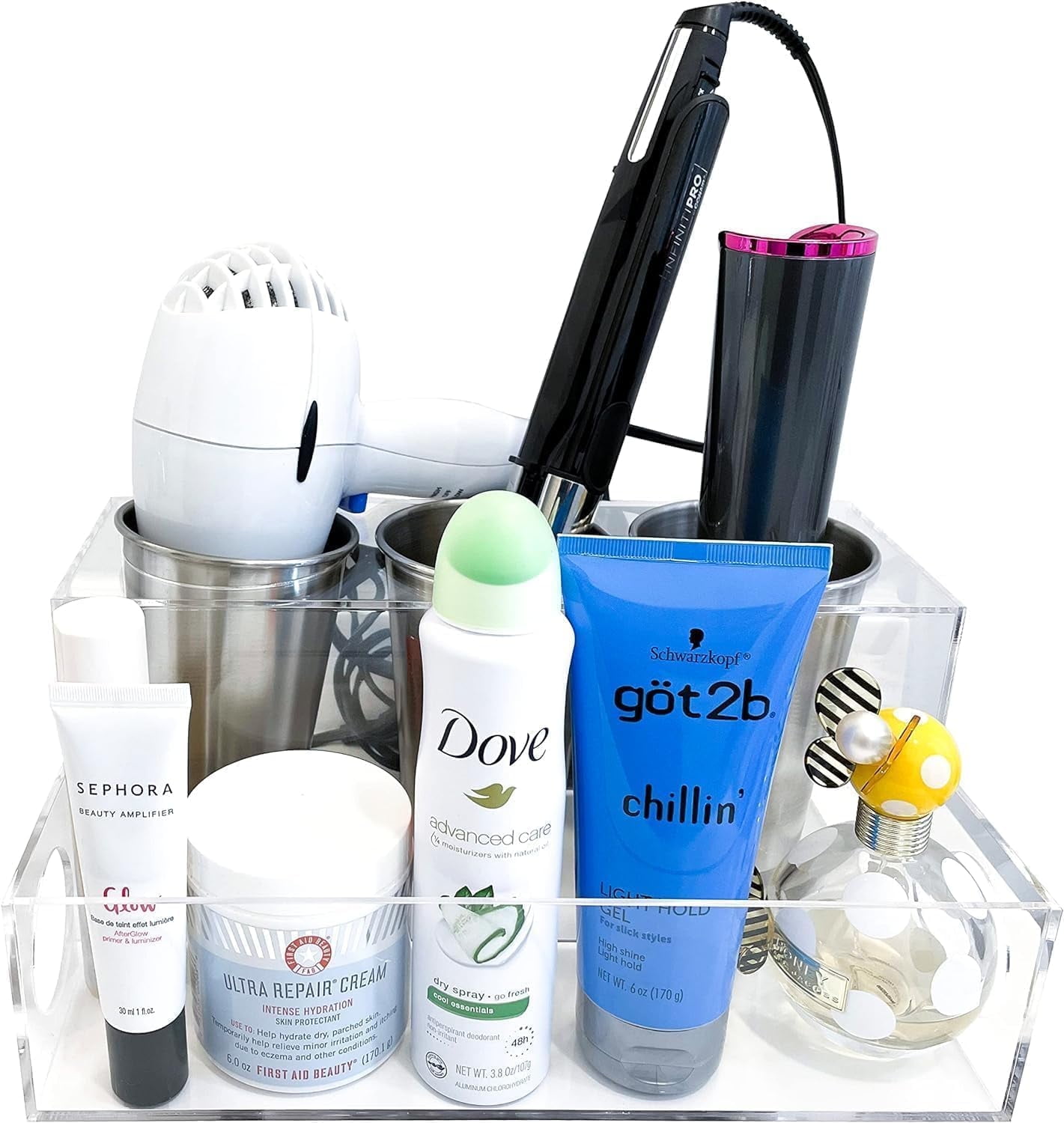 Hair Tool Organizer, Clear Acrylic Hair Dryer and Hair Styling Tools ...