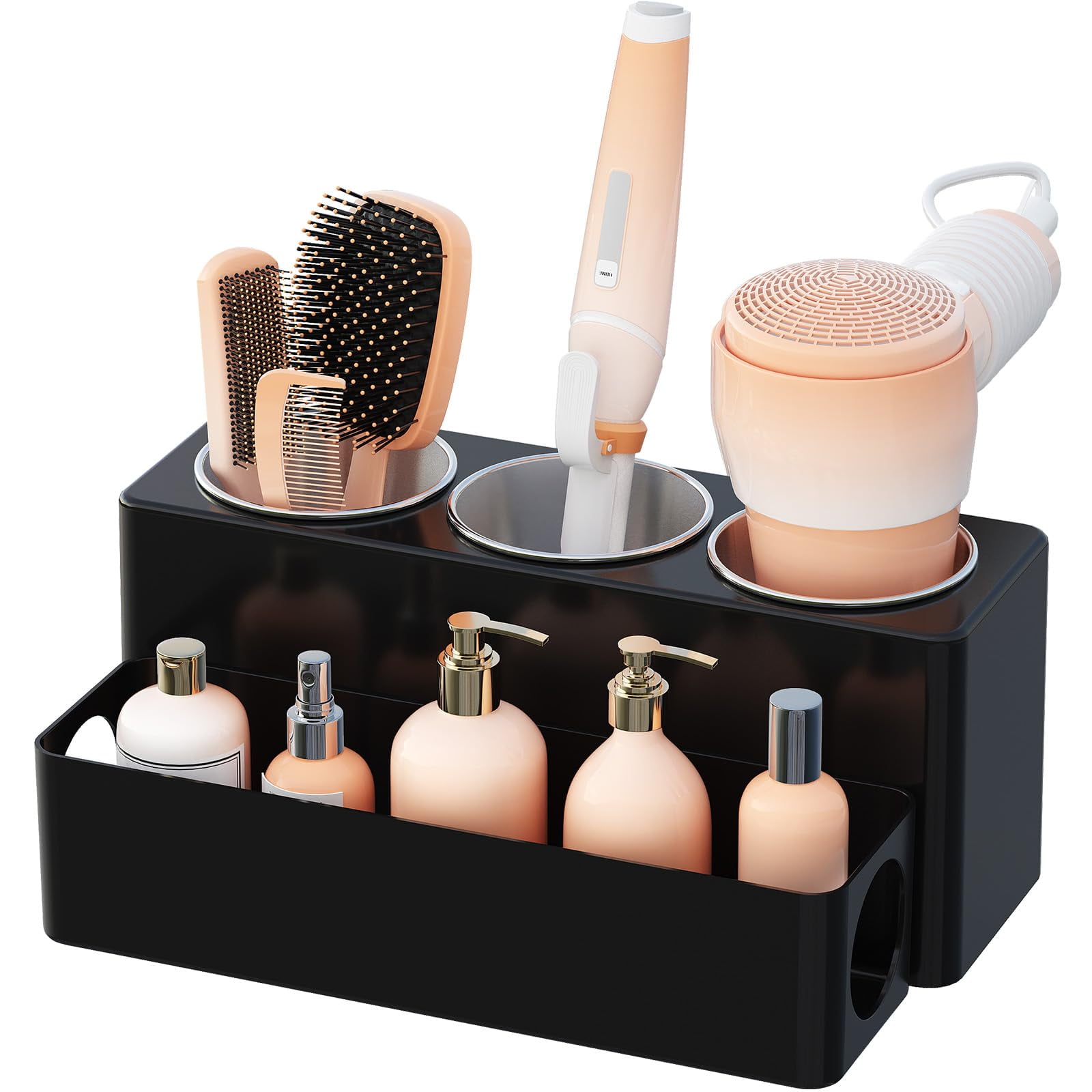Hair Tool Organizer Countertop, Removable Blow Dryer Holder for ...
