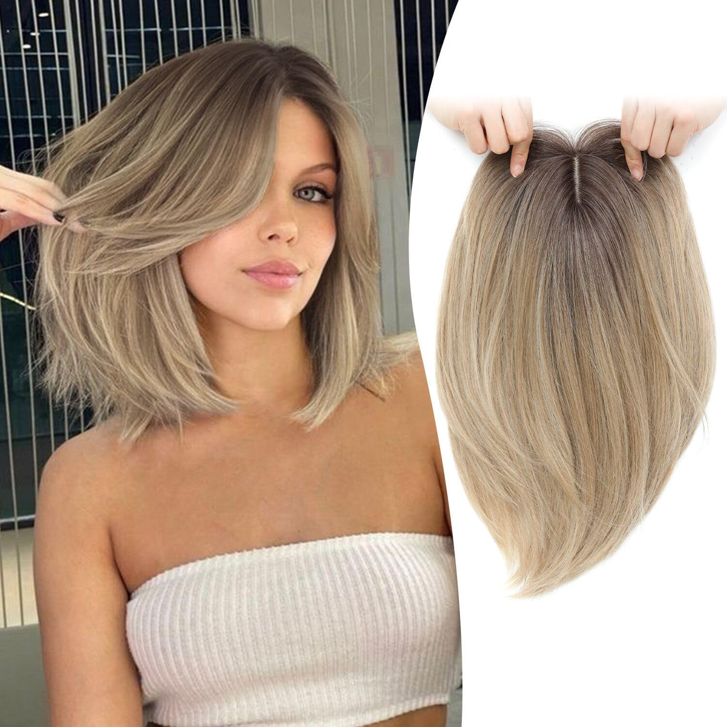 Hair Topper 12 Inch Hair Toppers for Women with Thinning Hair 6.5"x6.5 ...