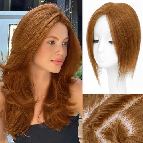 Hair Toppers for Women Real Human Hair, Realistic Biological Scalp ...