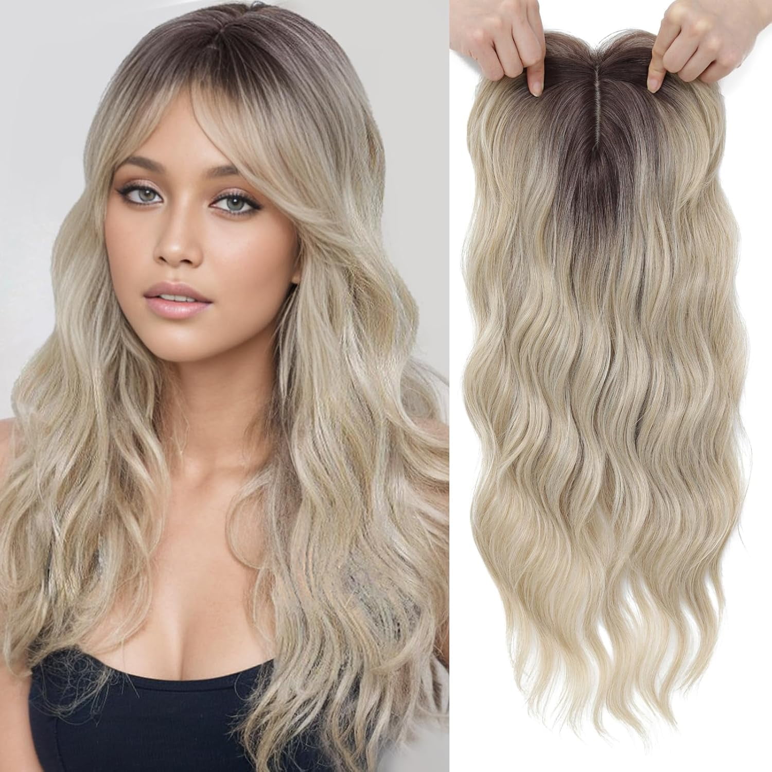 Hair Toppers For Women with Thinning Hair 6.5''x6.5'' Long Curly 20 ...