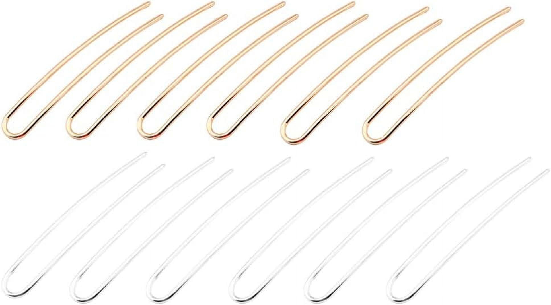 Hair U Shape Chopsticks Metal DIY Hairpin 12pcs U Shaped Hair Chignon ...