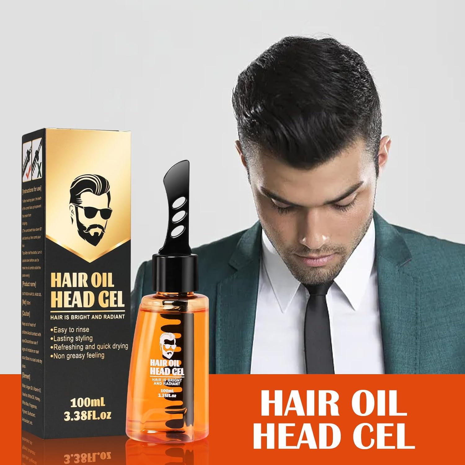 Hair Wax Men, 2 in 1 Hair Wax Comb, Hair Styling Cream Wax, Strong Hold ...