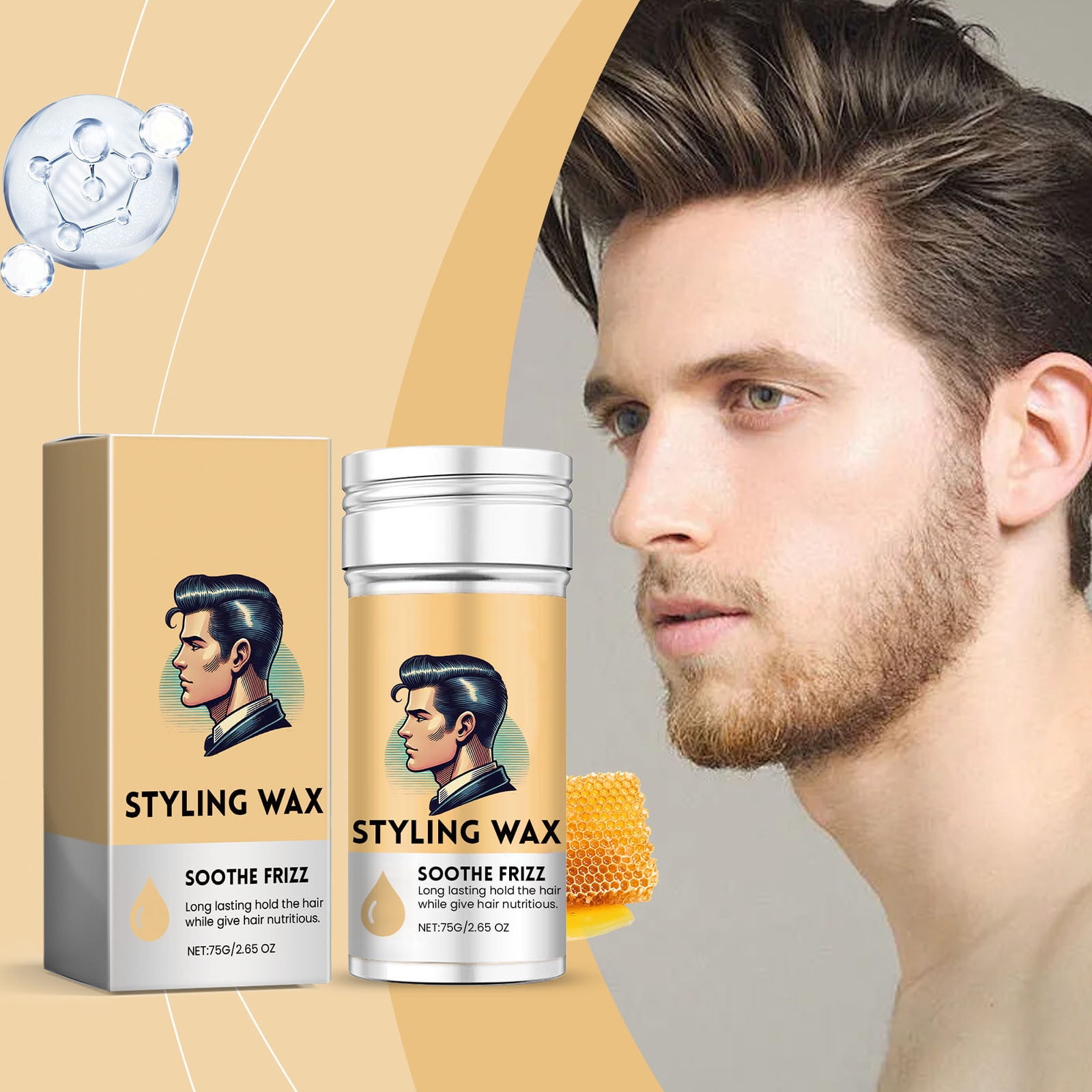 Hair Wax Stick For Broken Hair Taming Smooths Flyaways Long-Lasting ...