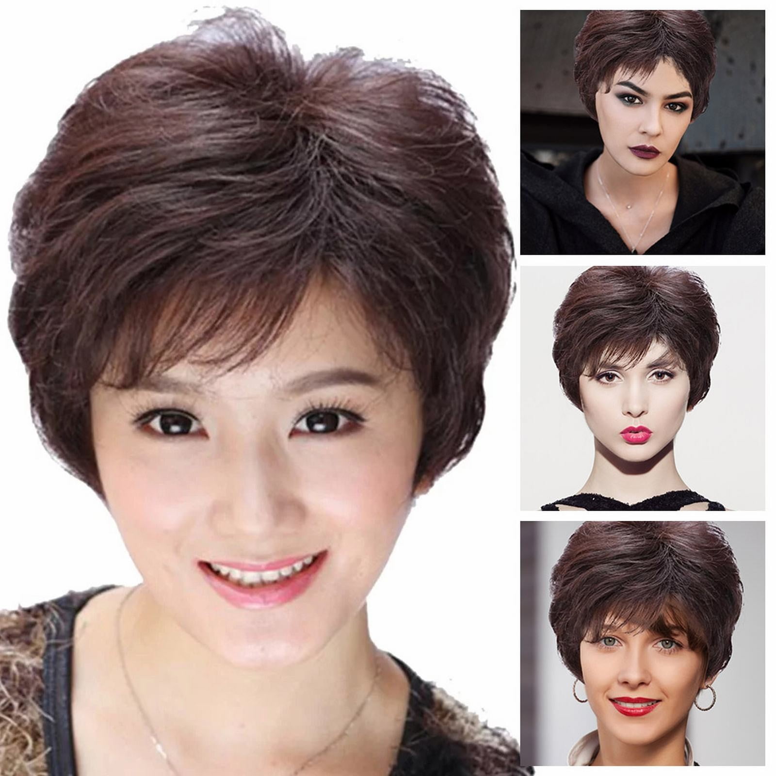 Hair Wigs For Women Women's Wig Short Hair Curly Hair Middle and Old ...