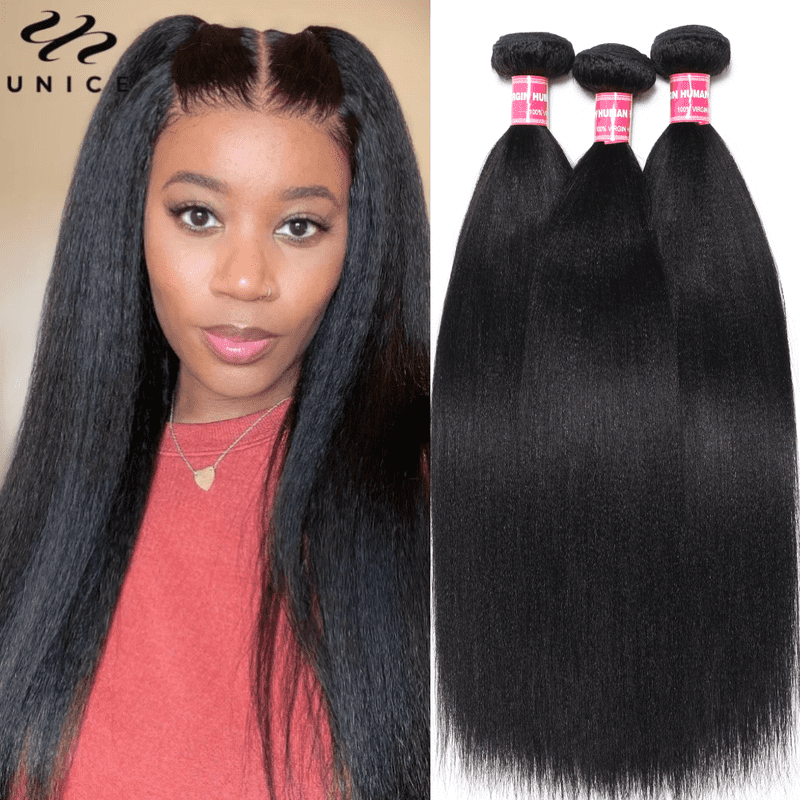 Hair Yaki Straight Human Hair Bundles 100g Per Bundle 100% Human Hair ...