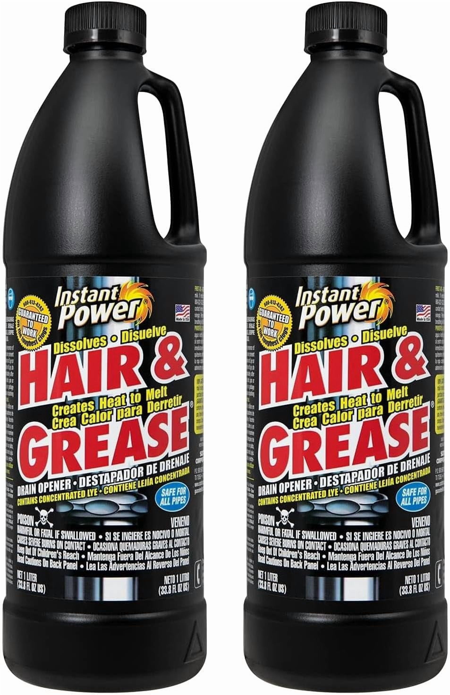 Hair and Grease Drain Cleaner - Shower Drain & Sink Cleaner, Liquid ...